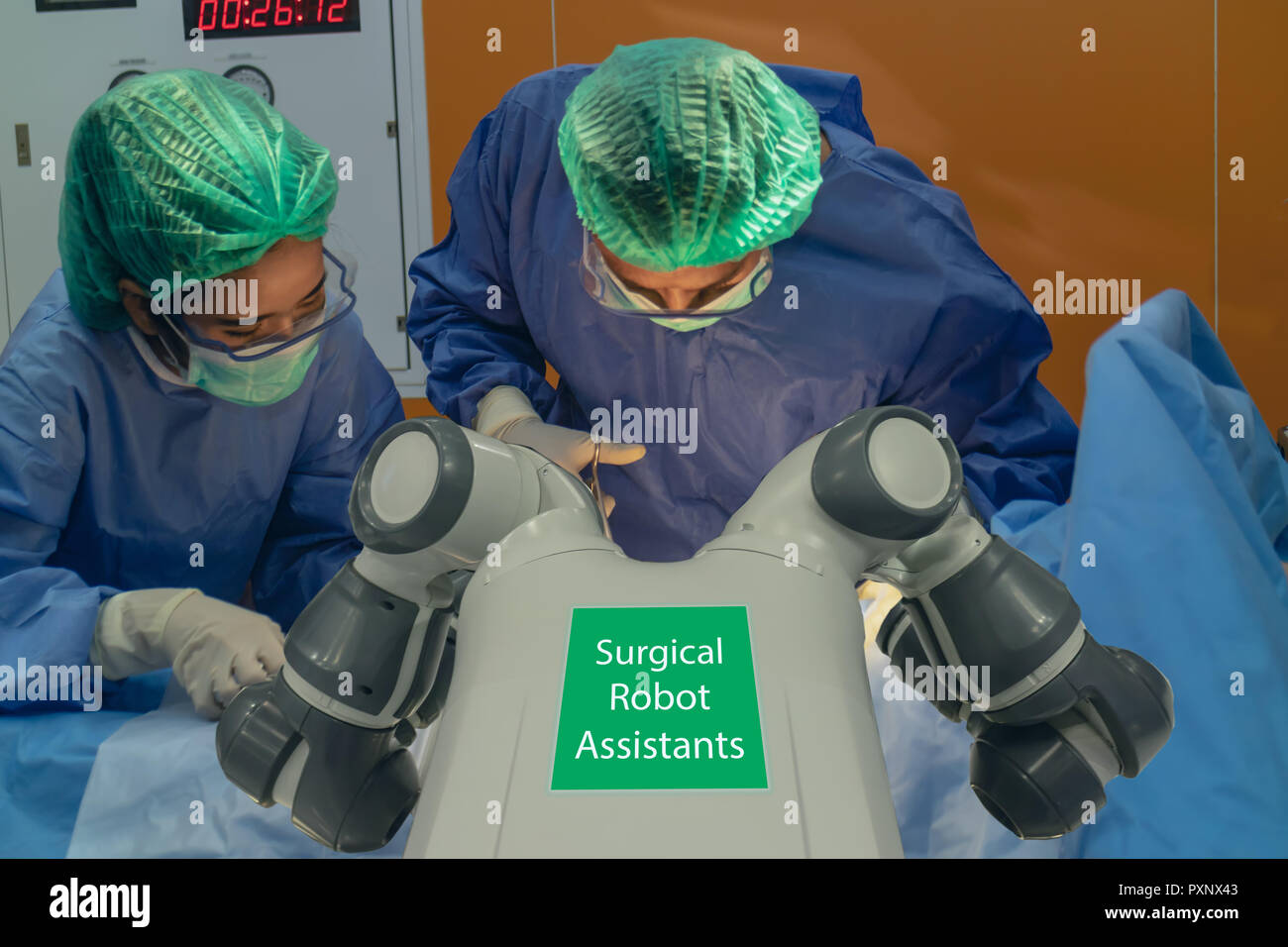 smart medical technology concept,advanced robotic surgery machine at ...