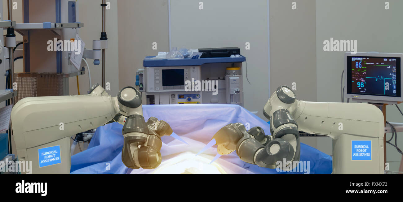 smart medical technology concept,advanced robotic surgery machine at ...