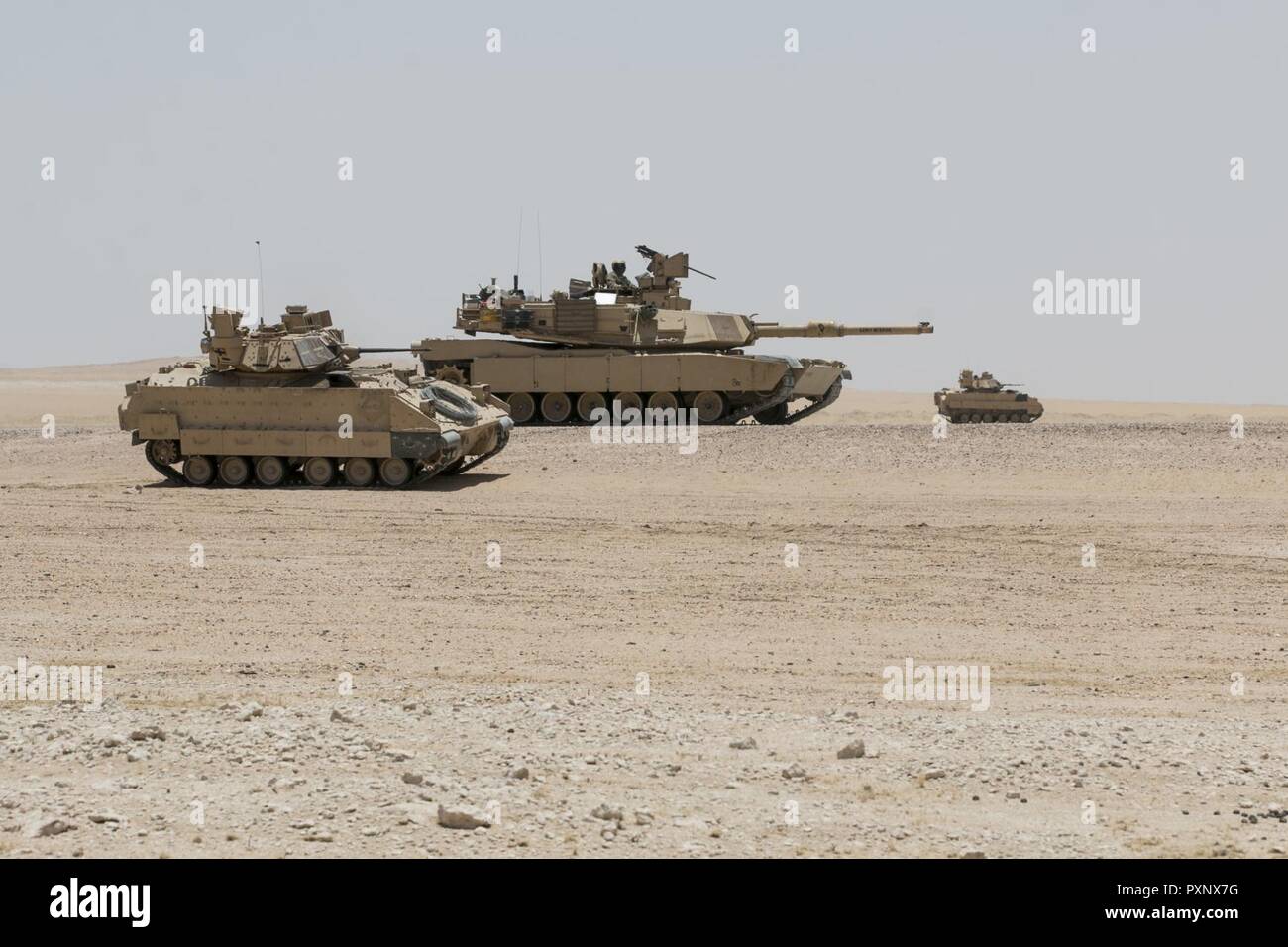 An M2A3 Bradley armored reconnaissance crew assigned to 6th Squadron ...