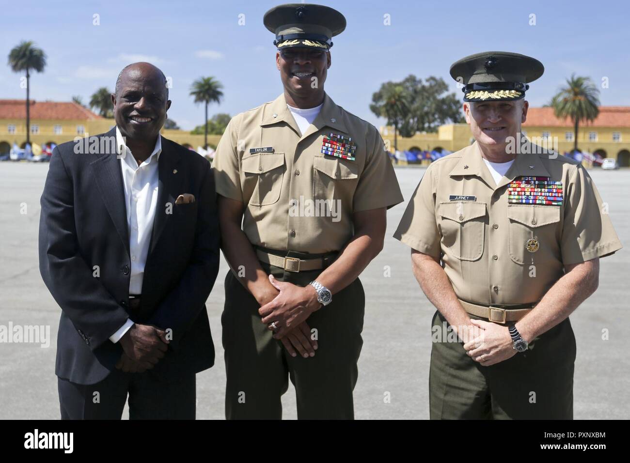 U.S. Marine Corps Brig. Gen. William M. Jurney, right, commanding ...