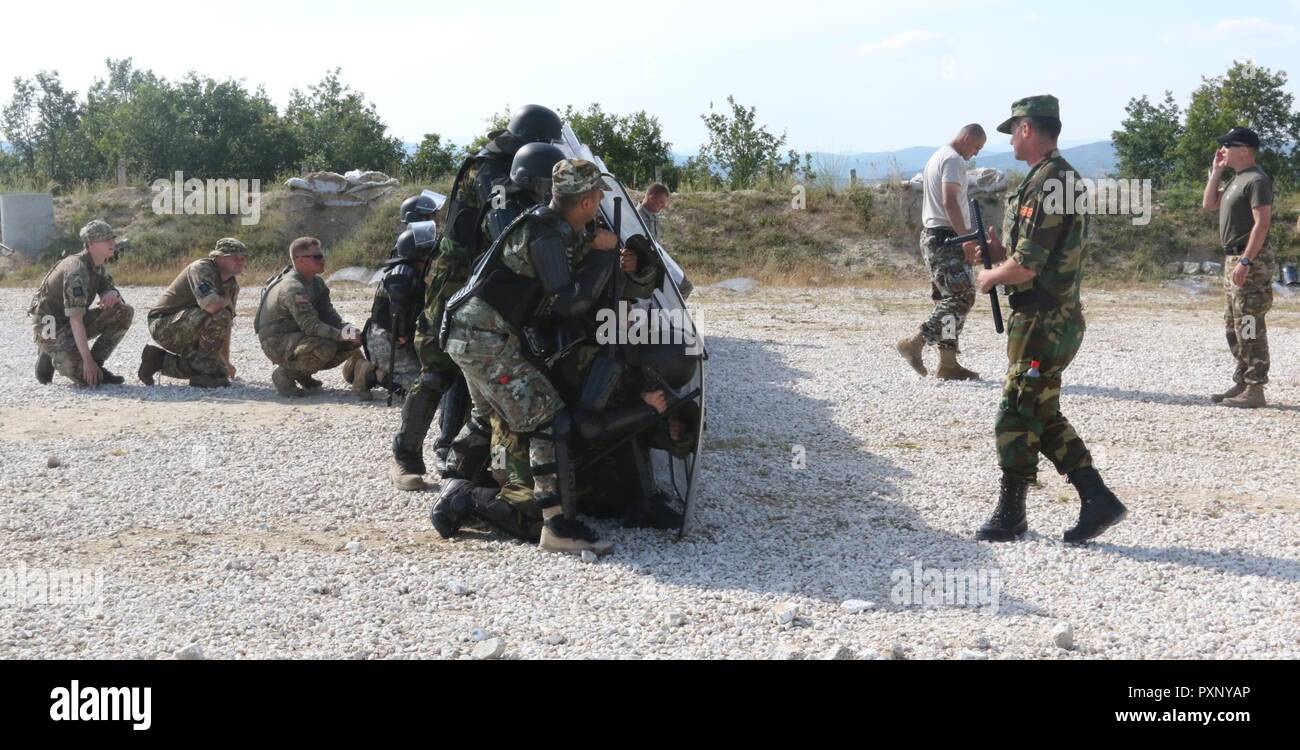 Soldiers from the Royal Irish Regiment, Macedonian Army, and U.S. Ohio ...