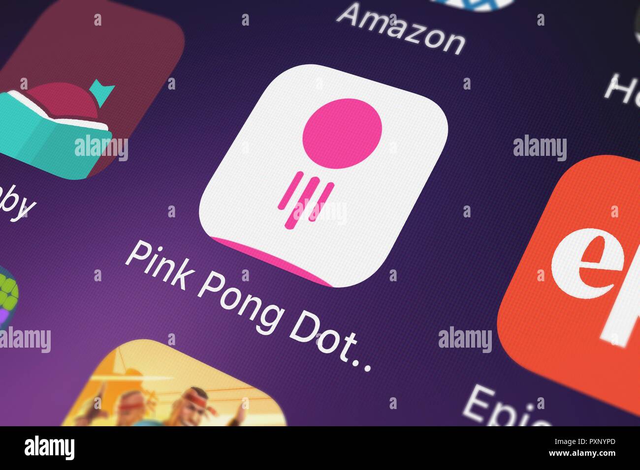 London, United Kingdom - October 23, 2018: Screenshot of the Pink Pong ...