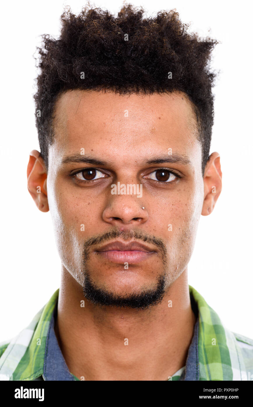 Face of young handsome African man looking at camera Stock Photo - Alamy