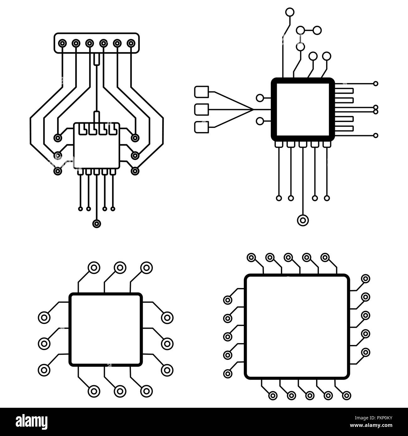Microcontroller chip Stock Vector Images - Alamy