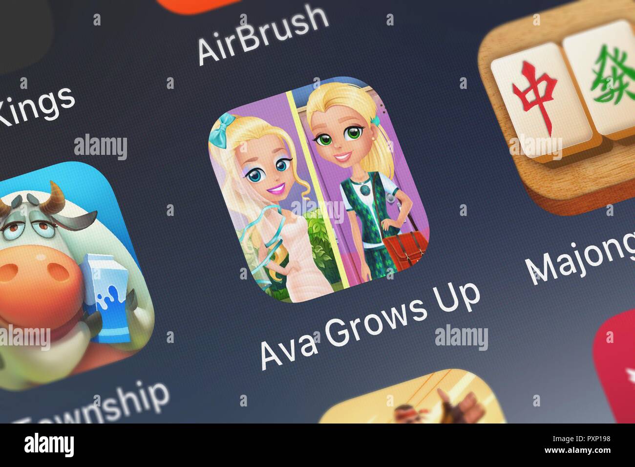 London, United Kingdom - October 23, 2018: Close-up shot of the Ava ...