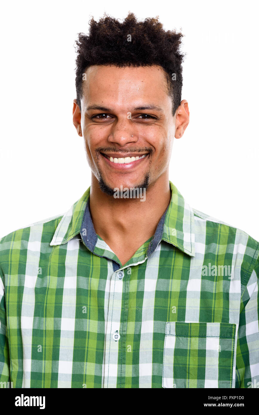 Studio shot of young happy African man smiling Stock Photo - Alamy