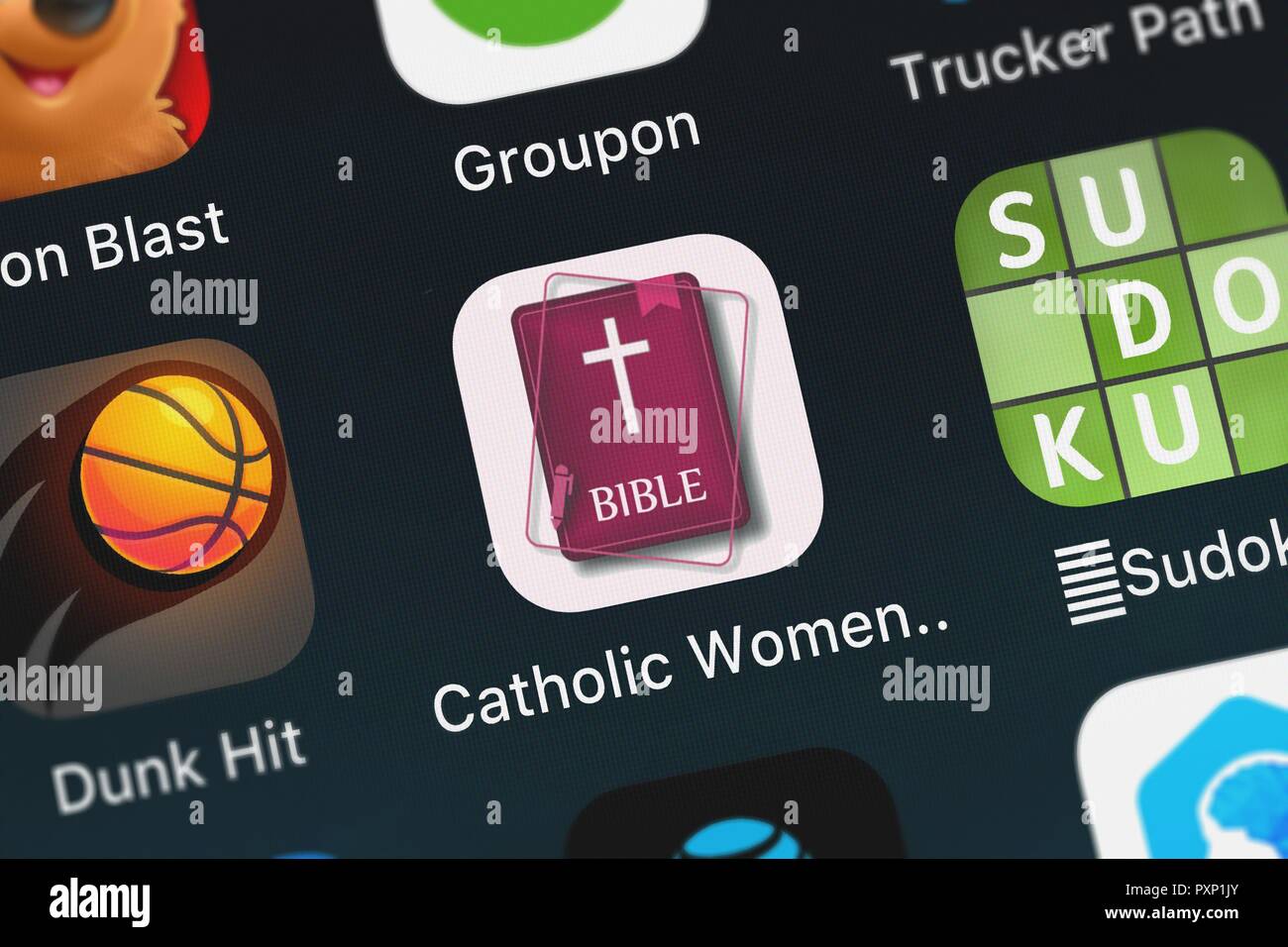 London, United Kingdom - October 23, 2018: Screenshot of the Catholic ...