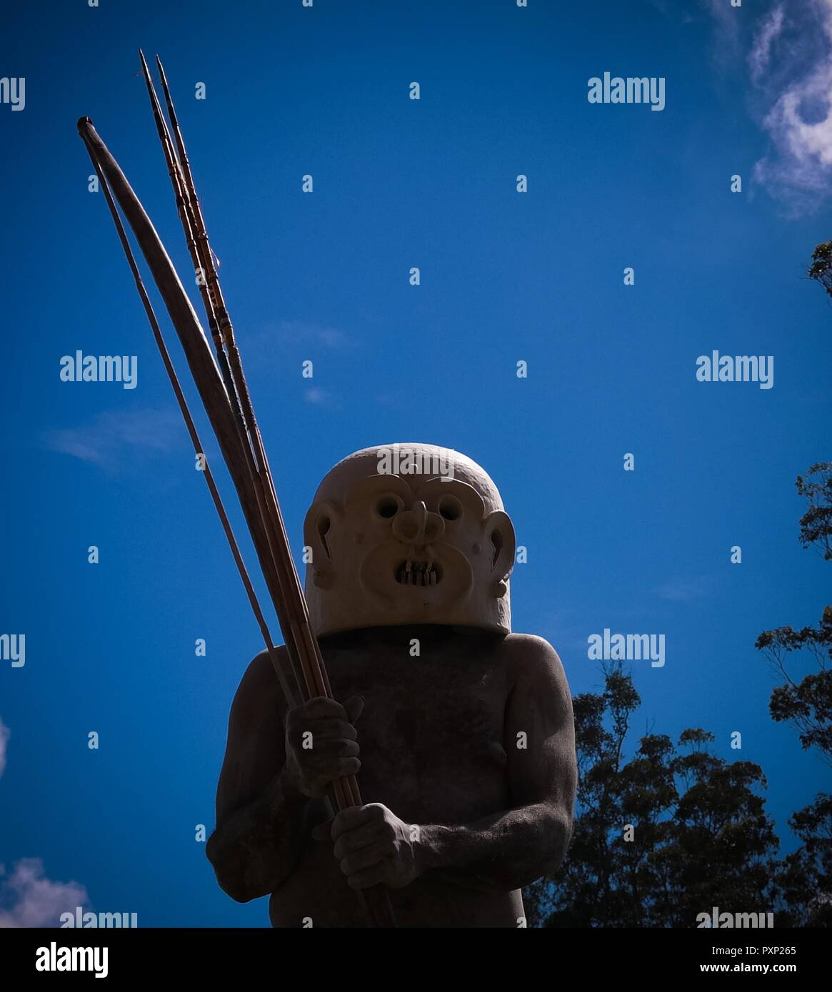 Asaro Mudman tribe man in Mount Hagen festival -17-august-2014, Mount ...