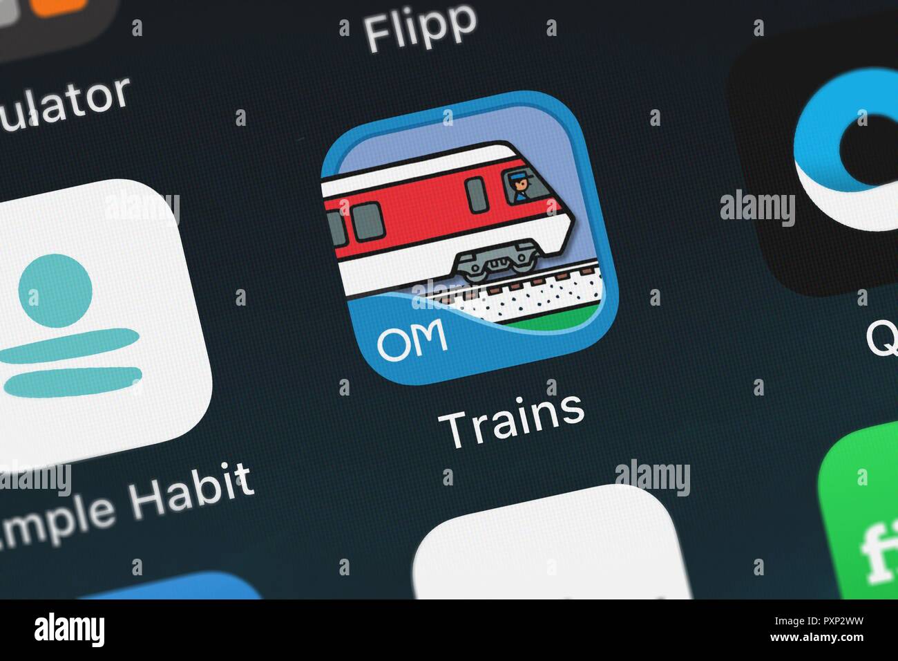 London, United Kingdom - October 23, 2018: Screenshot of the mobile app ...