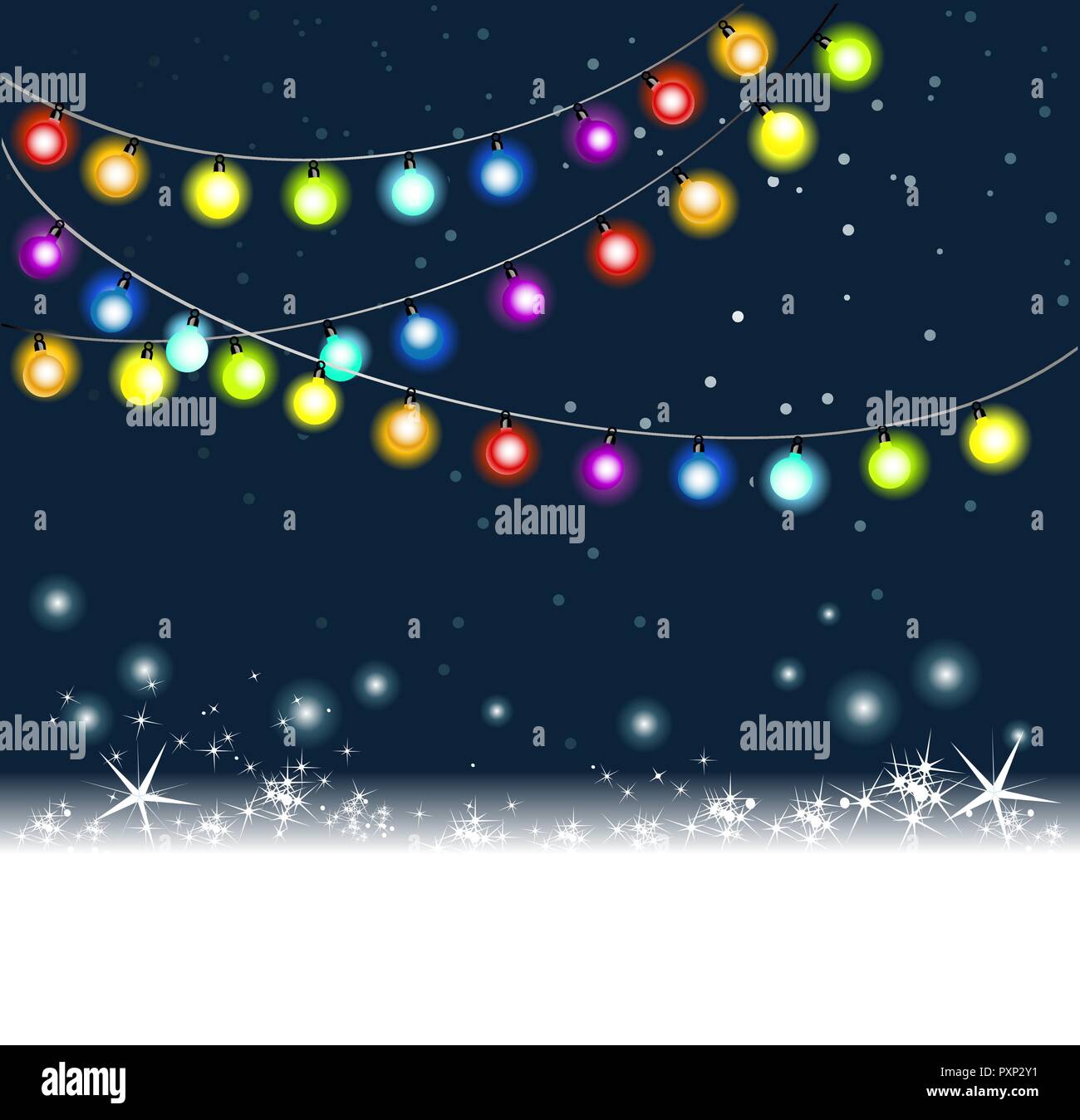 Christmas background with rainbow Christmas tree lights Stock Vector ...