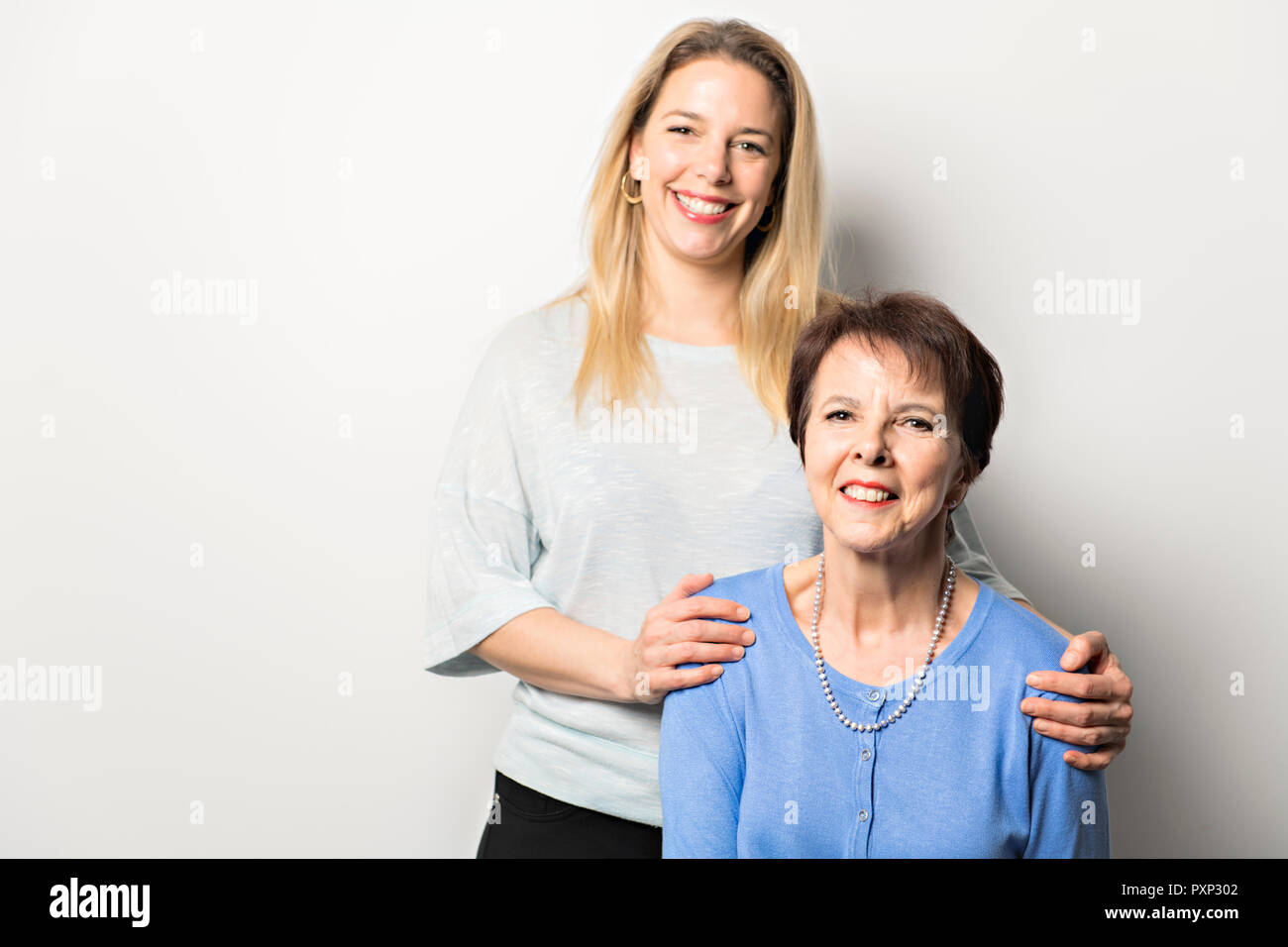 A Senior mother with 40 years old daughter Stock Photo - Alamy