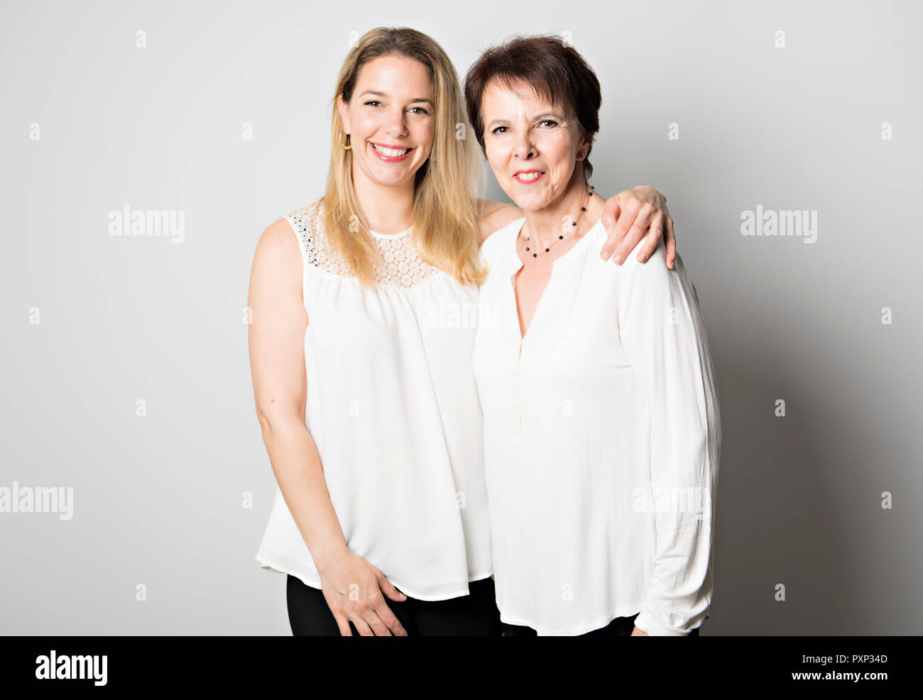 A Senior mother with 40 years old daughter Stock Photo - Alamy