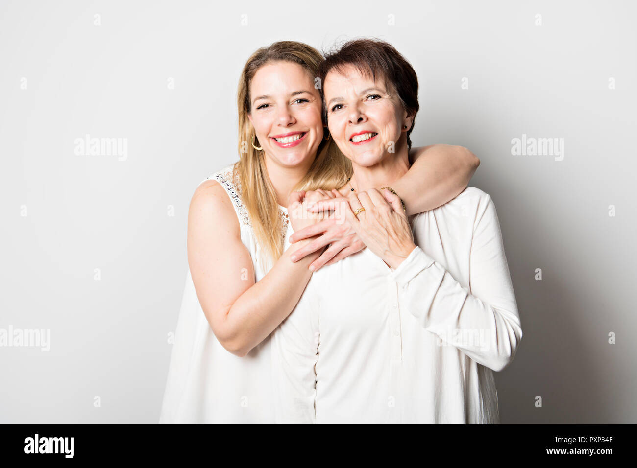 A Senior mother with 40 years old daughter Stock Photo - Alamy