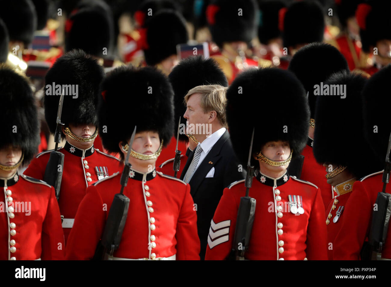 King Willem-Alexander of the Netherlands reviews the Honour Guard ...