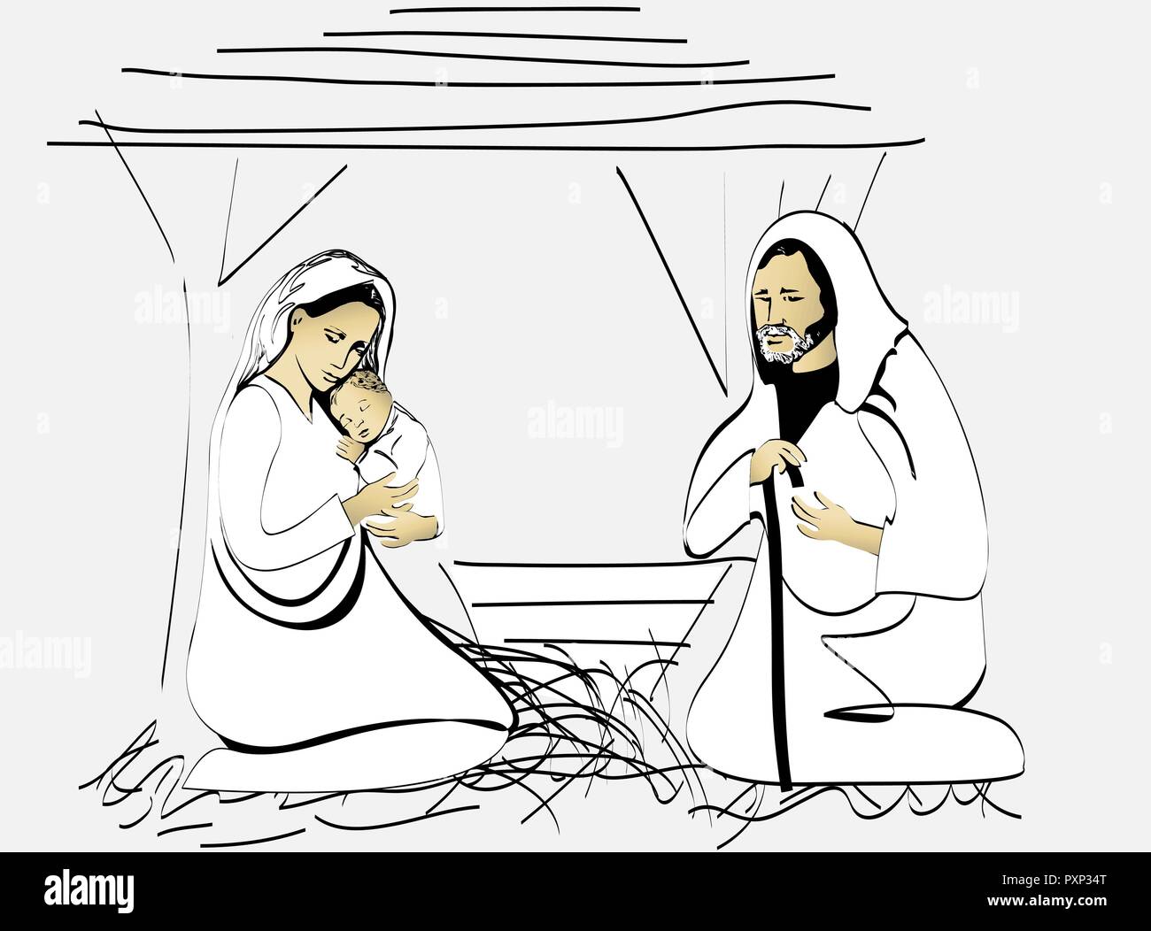Holy family vector vectors hi-res stock photography and images - Alamy