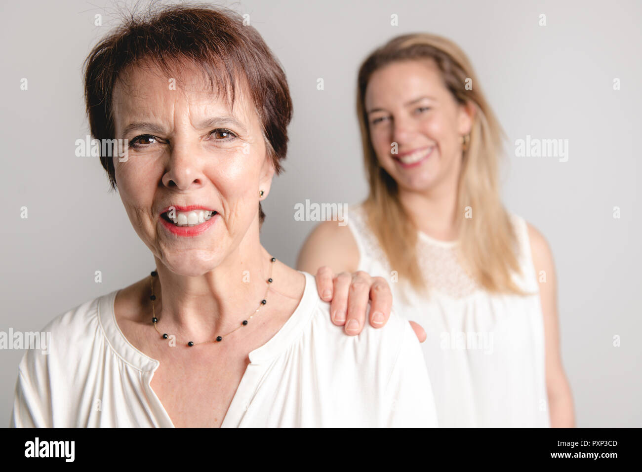 A Senior mother with 40 years old daughter Stock Photo - Alamy