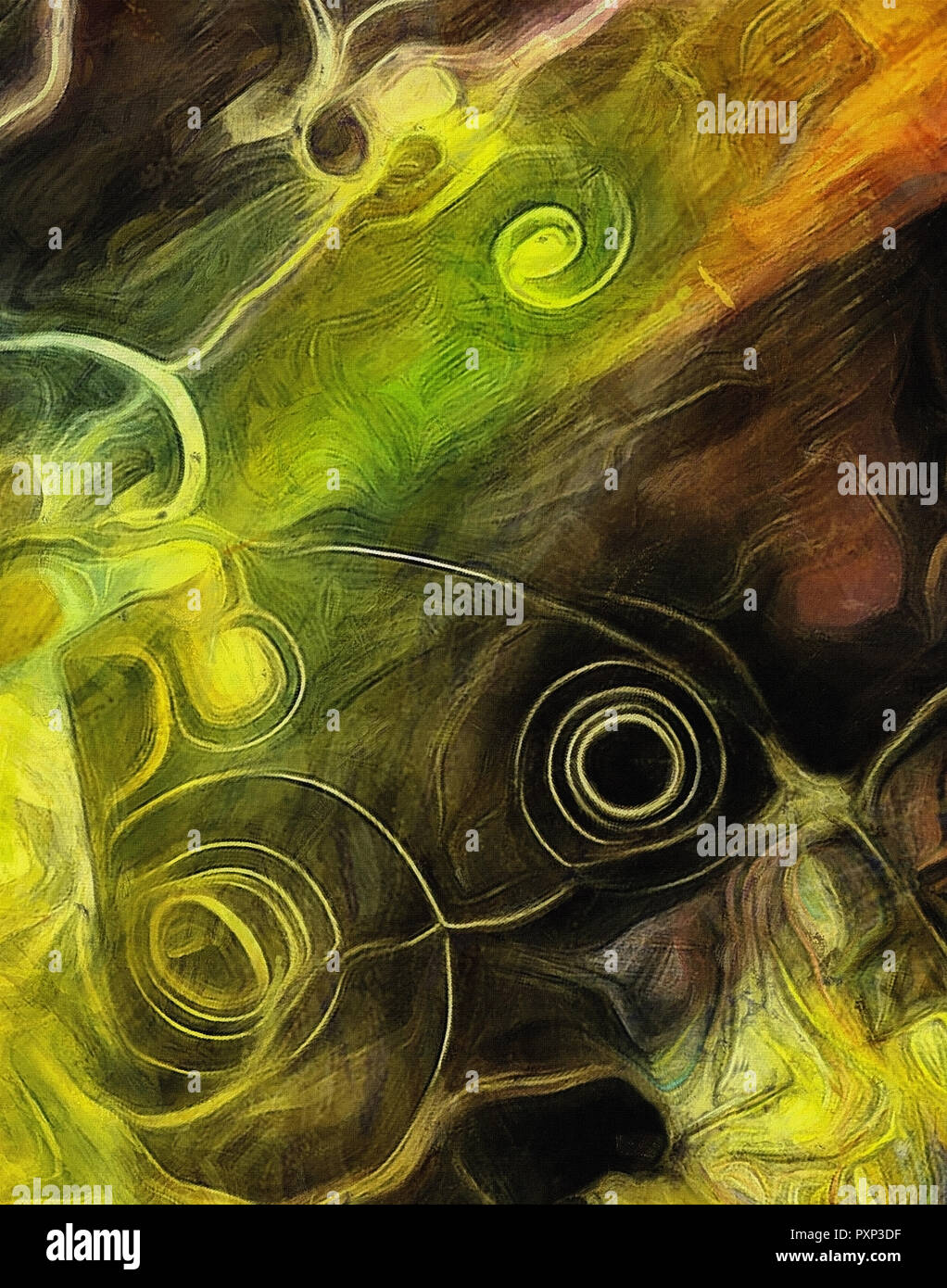 Colorful Abstract Painting. Tints, swirls and curves Stock Photo - Alamy