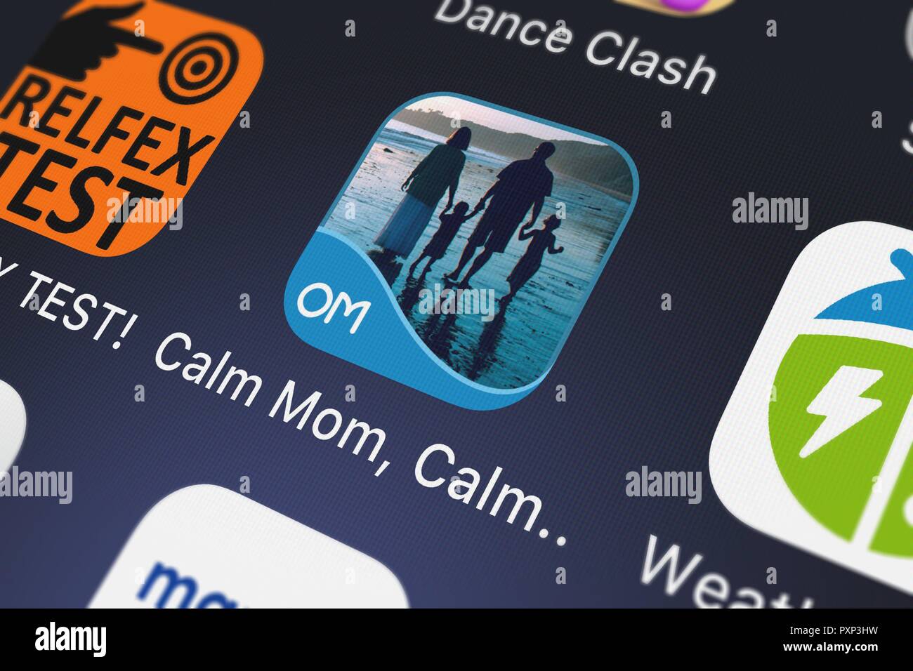 London, United Kingdom - October 23, 2018: Screenshot of the Calm Mom ...