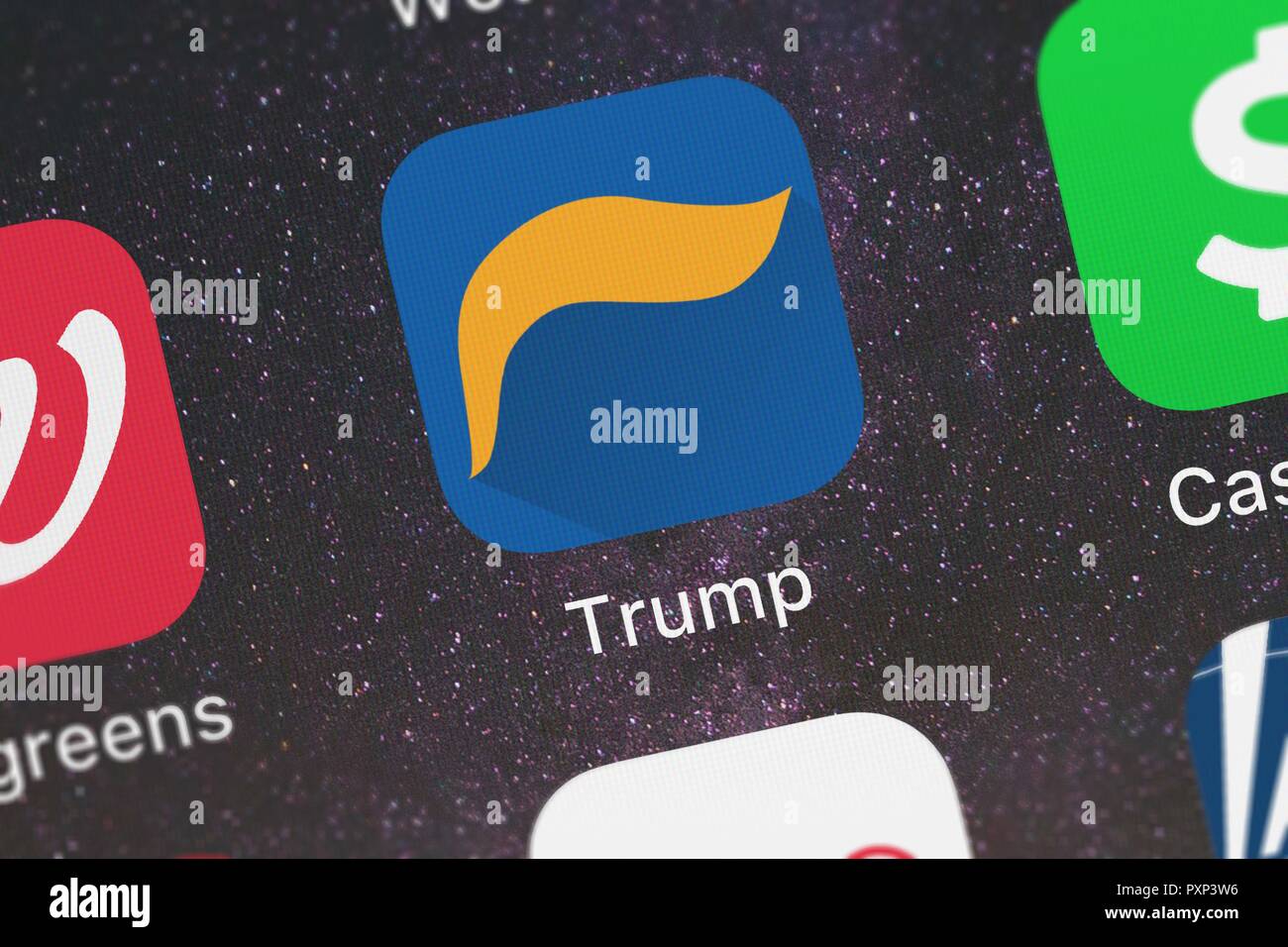 London, United Kingdom - October 23, 2018: Screenshot of the mobile app ...