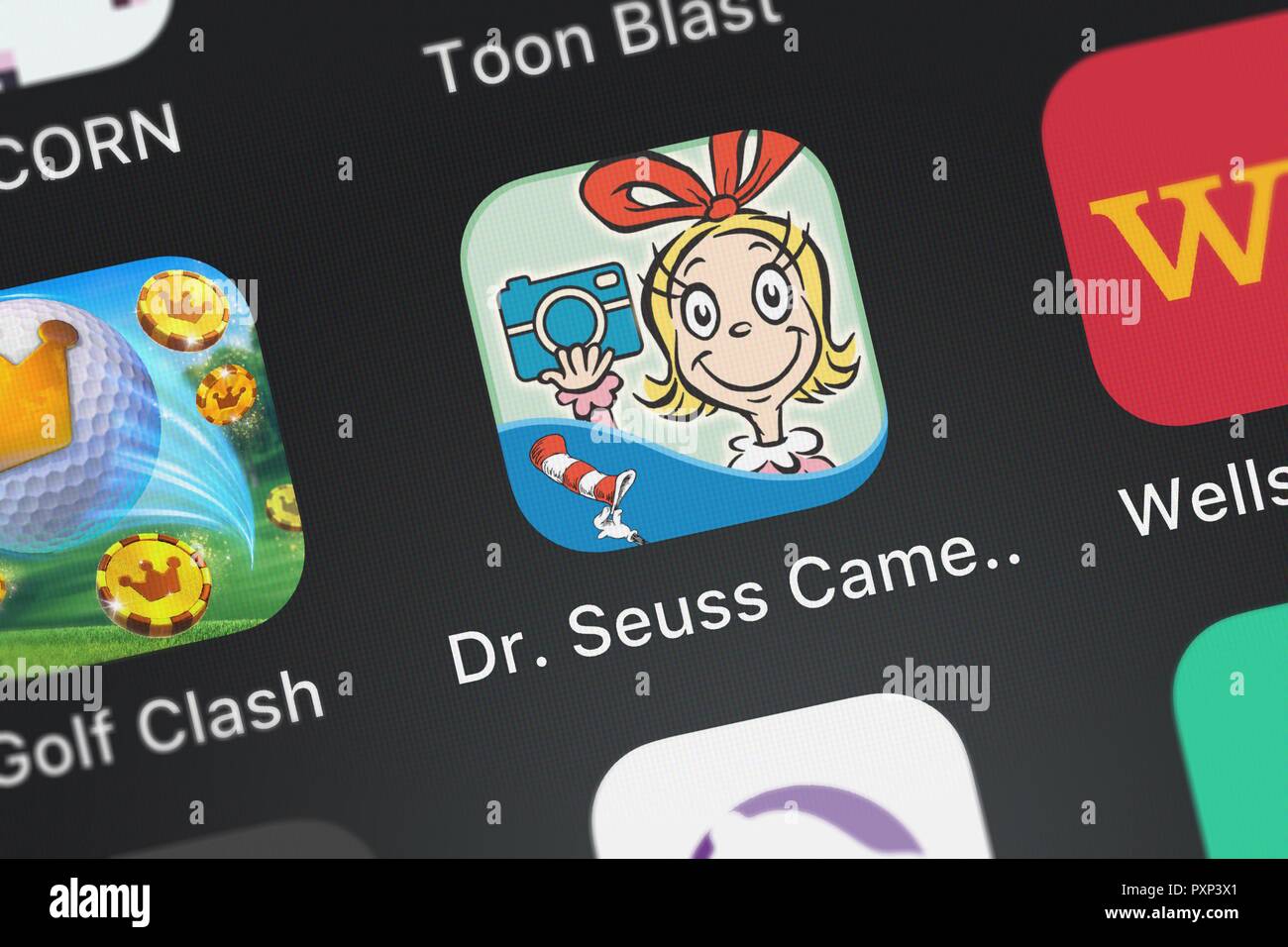 London, United Kingdom - October 23, 2018: Close-up shot of the Dr ...