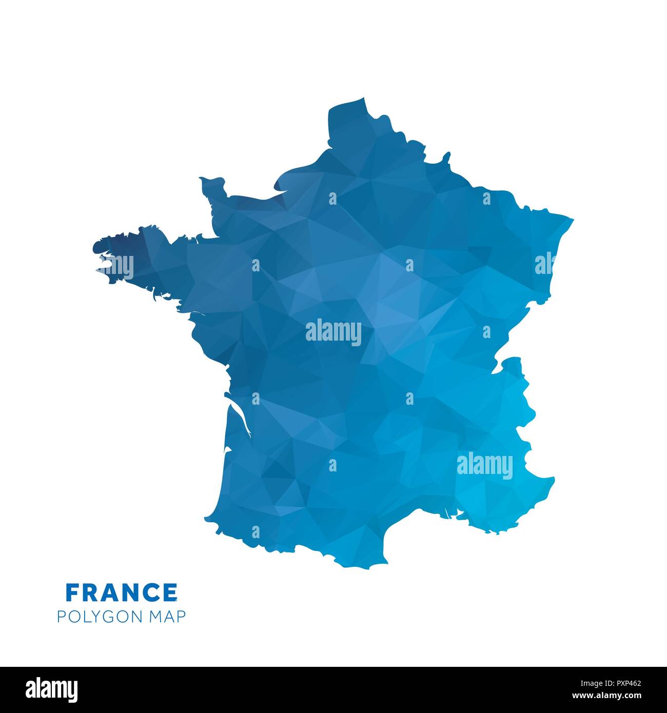 Map of France. Blue geometric polygon map Stock Vector Image & Art - Alamy