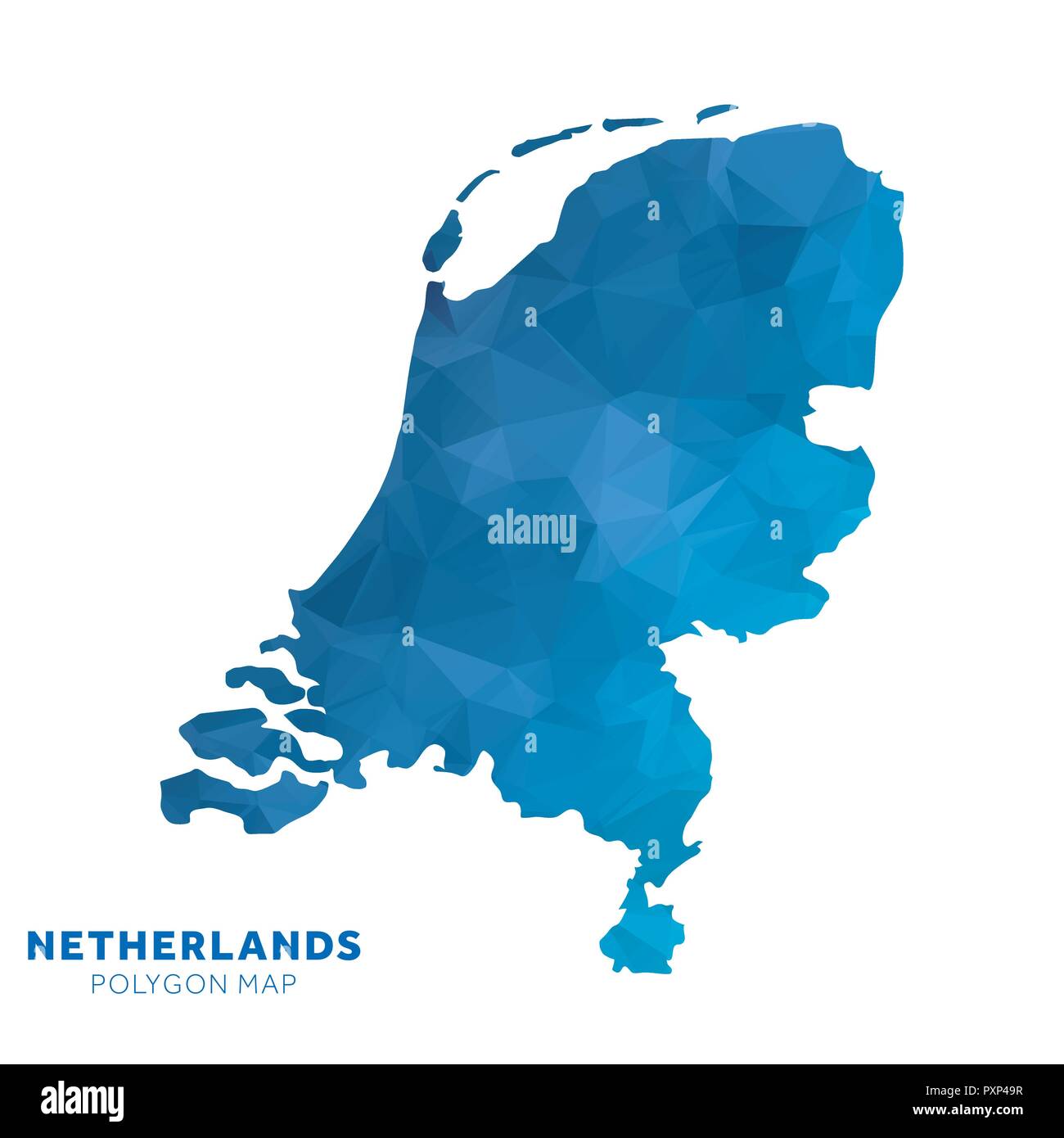 Map of Netherlands. Blue geometric polygon map Stock Vector Image & Art ...
