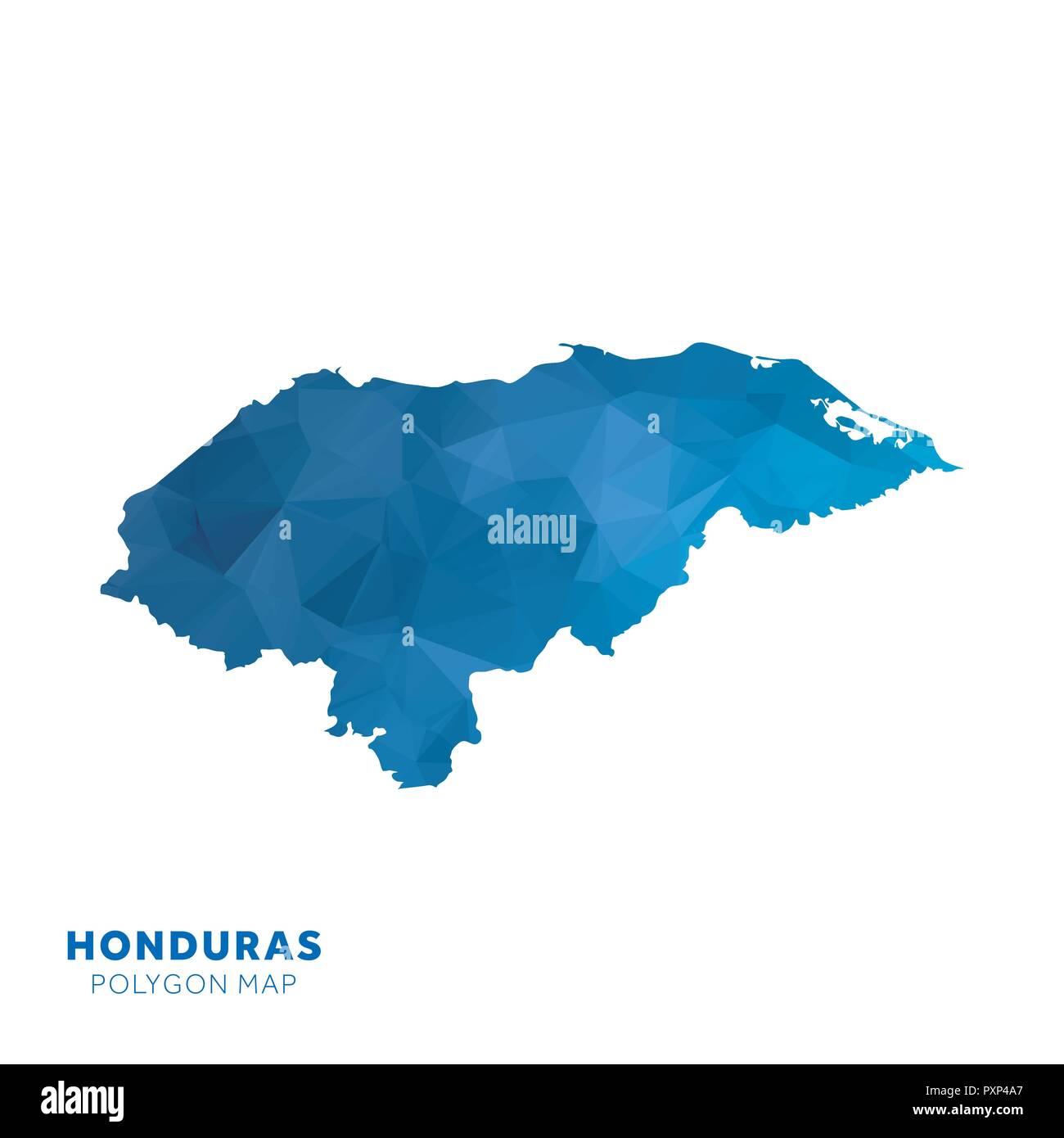 Map of Honduras. Blue geometric polygon map Stock Vector Image & Art ...