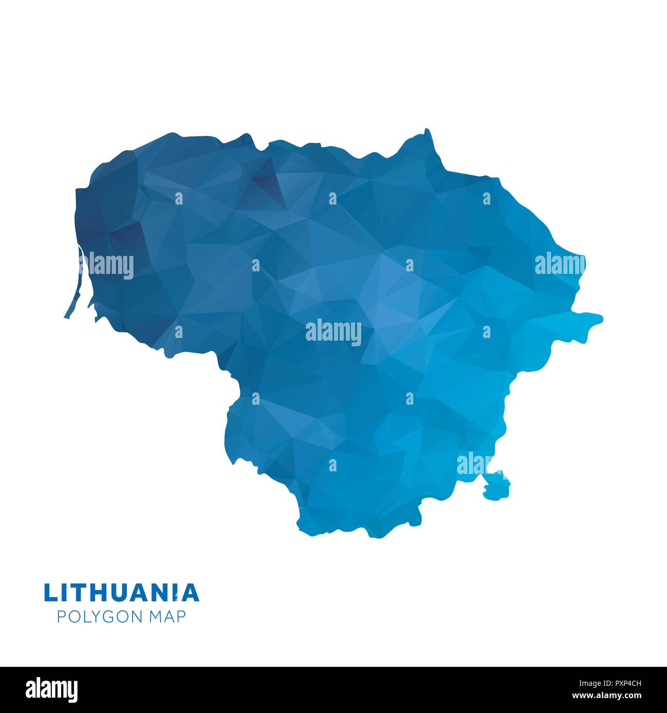 Map of Lithuania. Blue geometric polygon map Stock Vector Image & Art ...