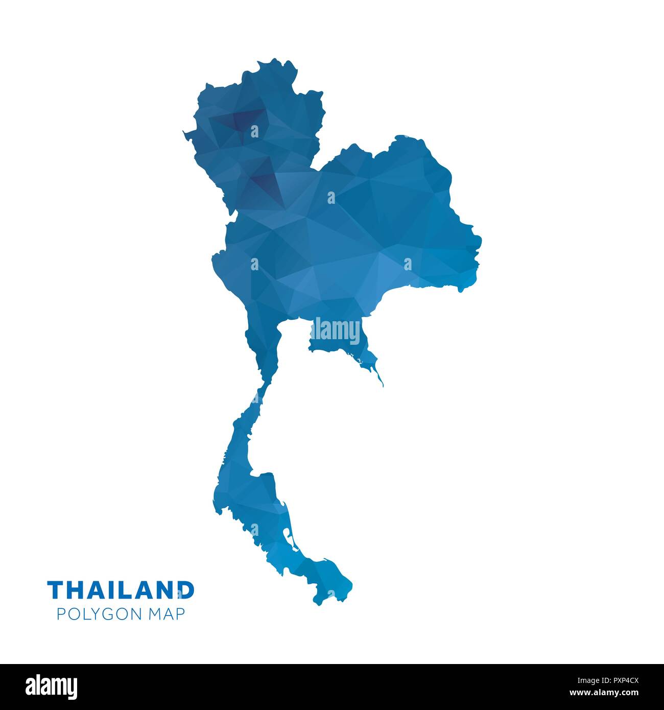 Map of Thailand. Blue geometric polygon map Stock Vector Image & Art ...