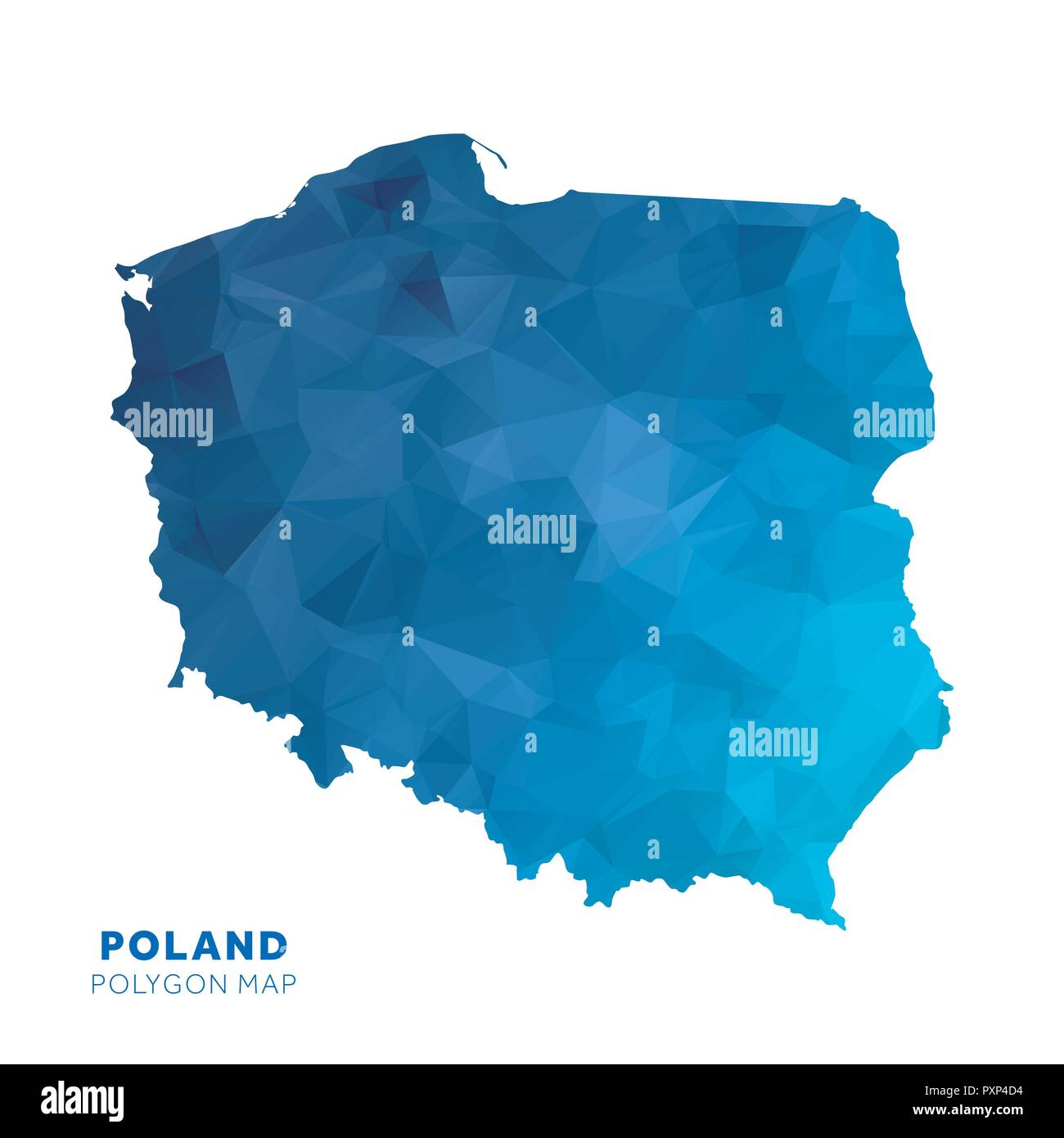 Map of Poland. Blue geometric polygon map Stock Vector Image & Art - Alamy