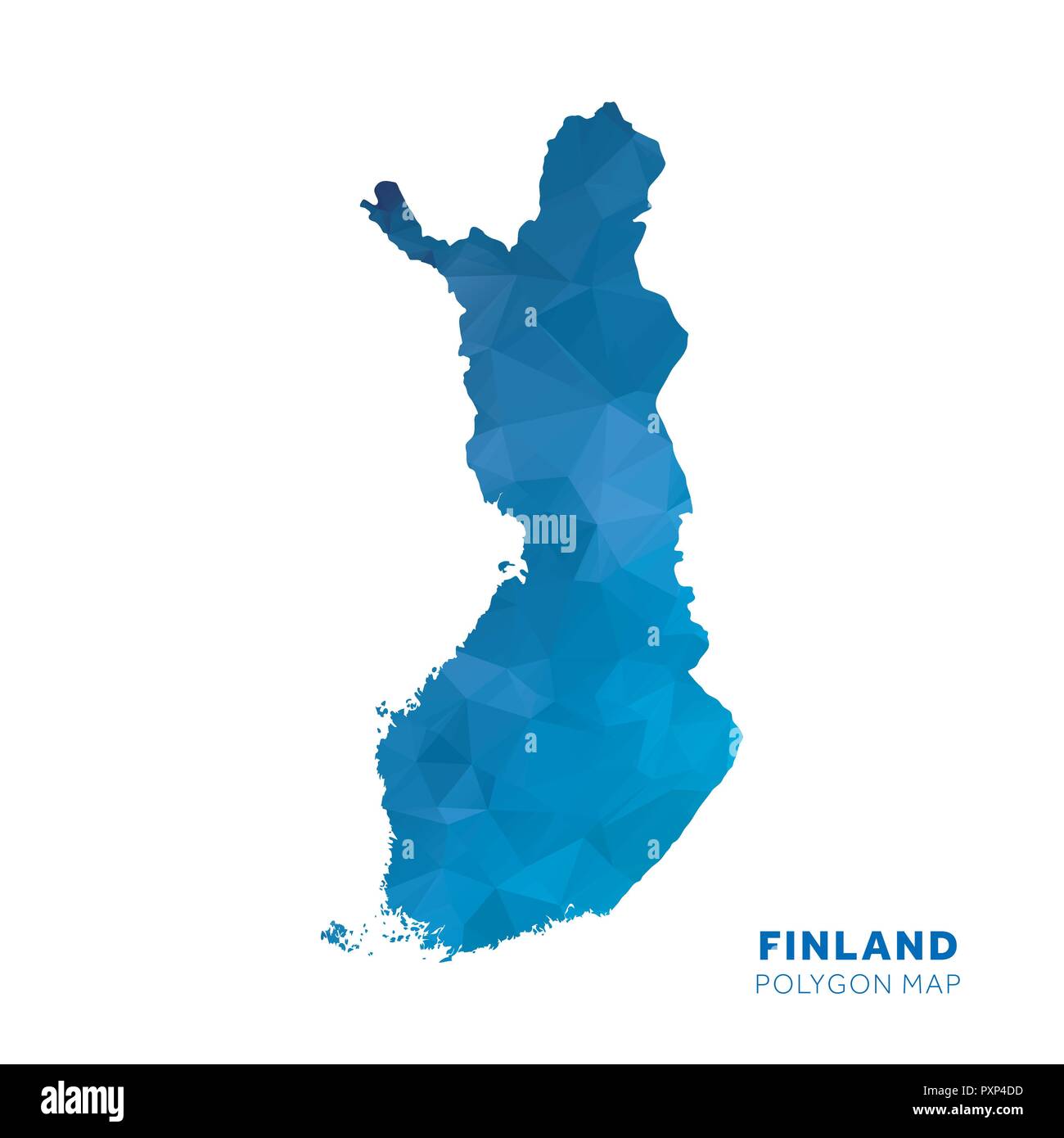 Map of Finland. Blue geometric polygon map Stock Vector Image & Art - Alamy