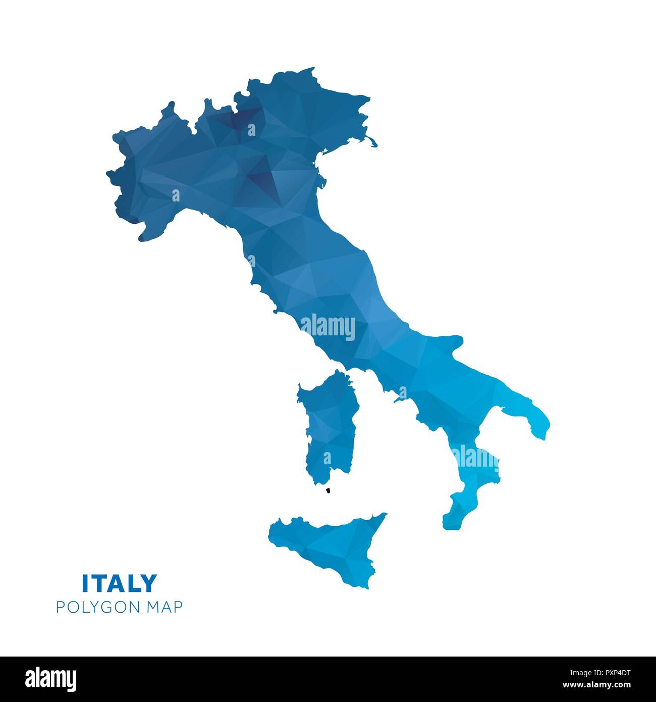 Italy polygonal map hi-res stock photography and images - Alamy