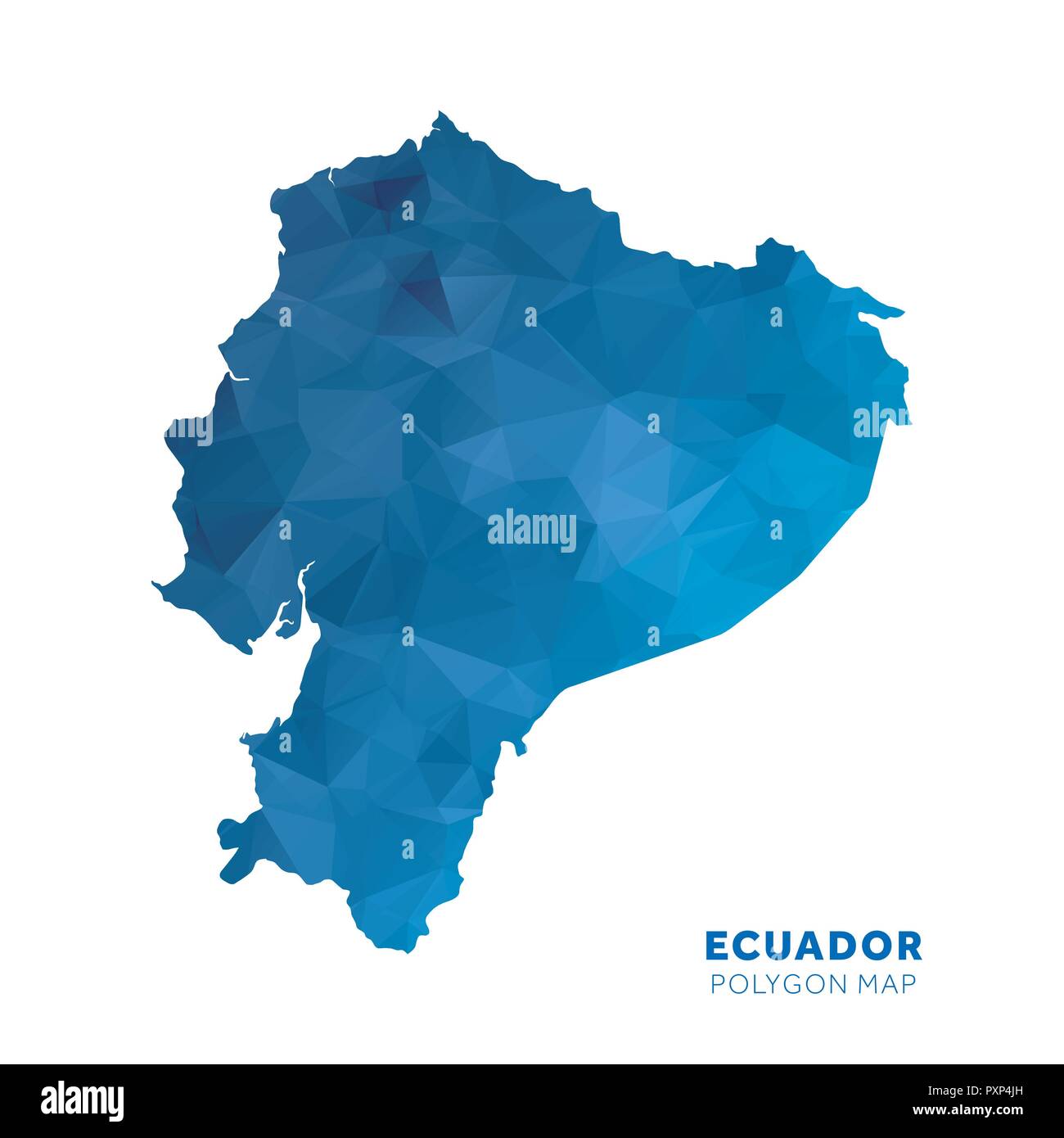 Map of Ecuador. Blue geometric polygon map Stock Vector Image & Art - Alamy