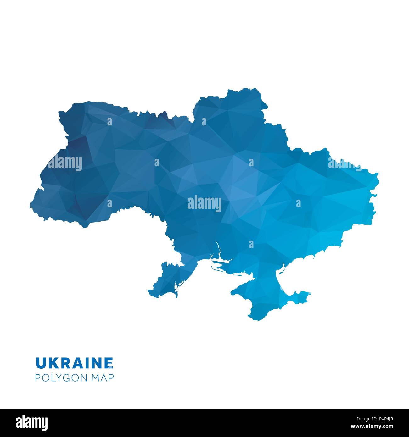 Map of Ukraine. Blue geometric polygon map Stock Vector Image & Art - Alamy