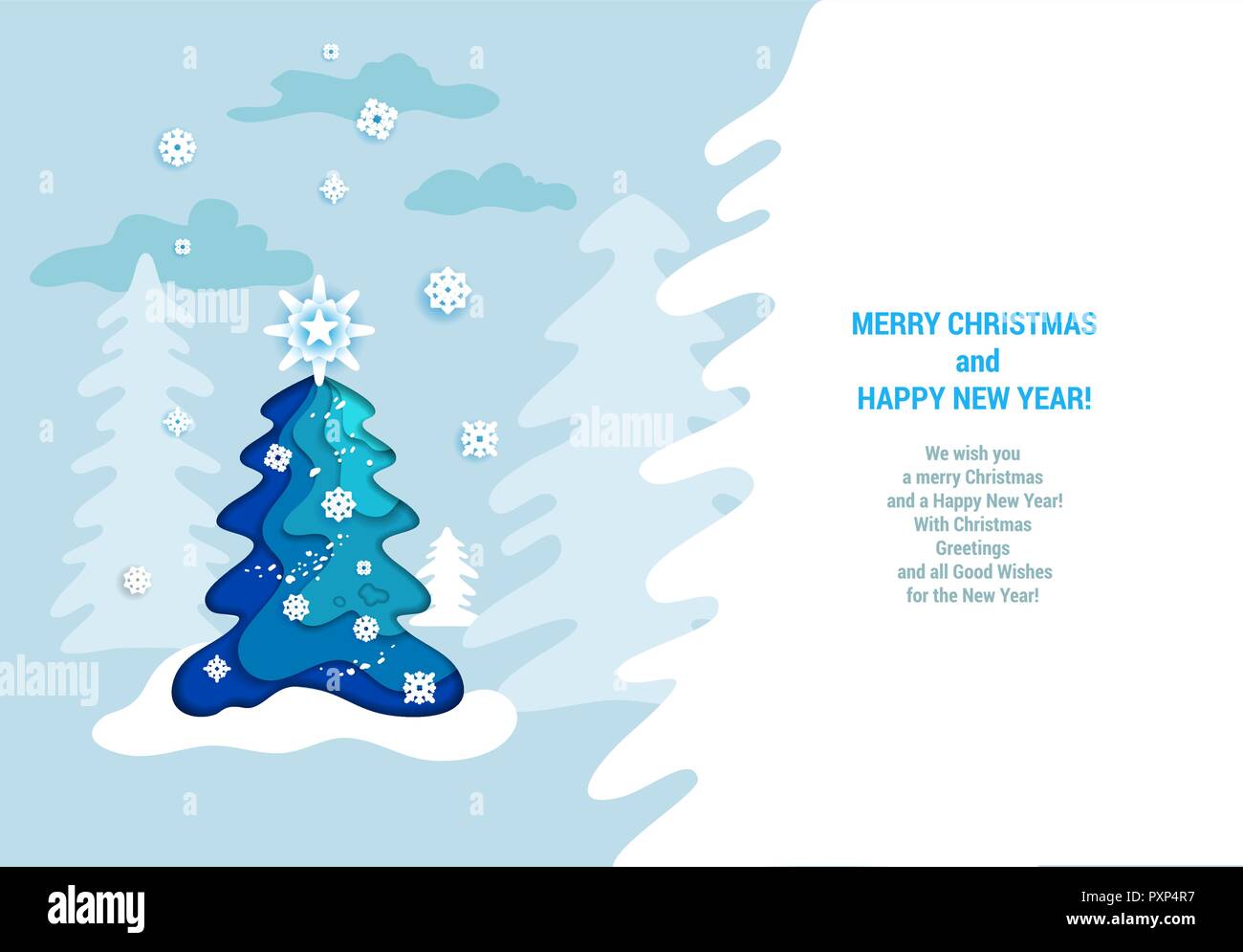 Christmas paper cut card Stock Vector Images - Alamy