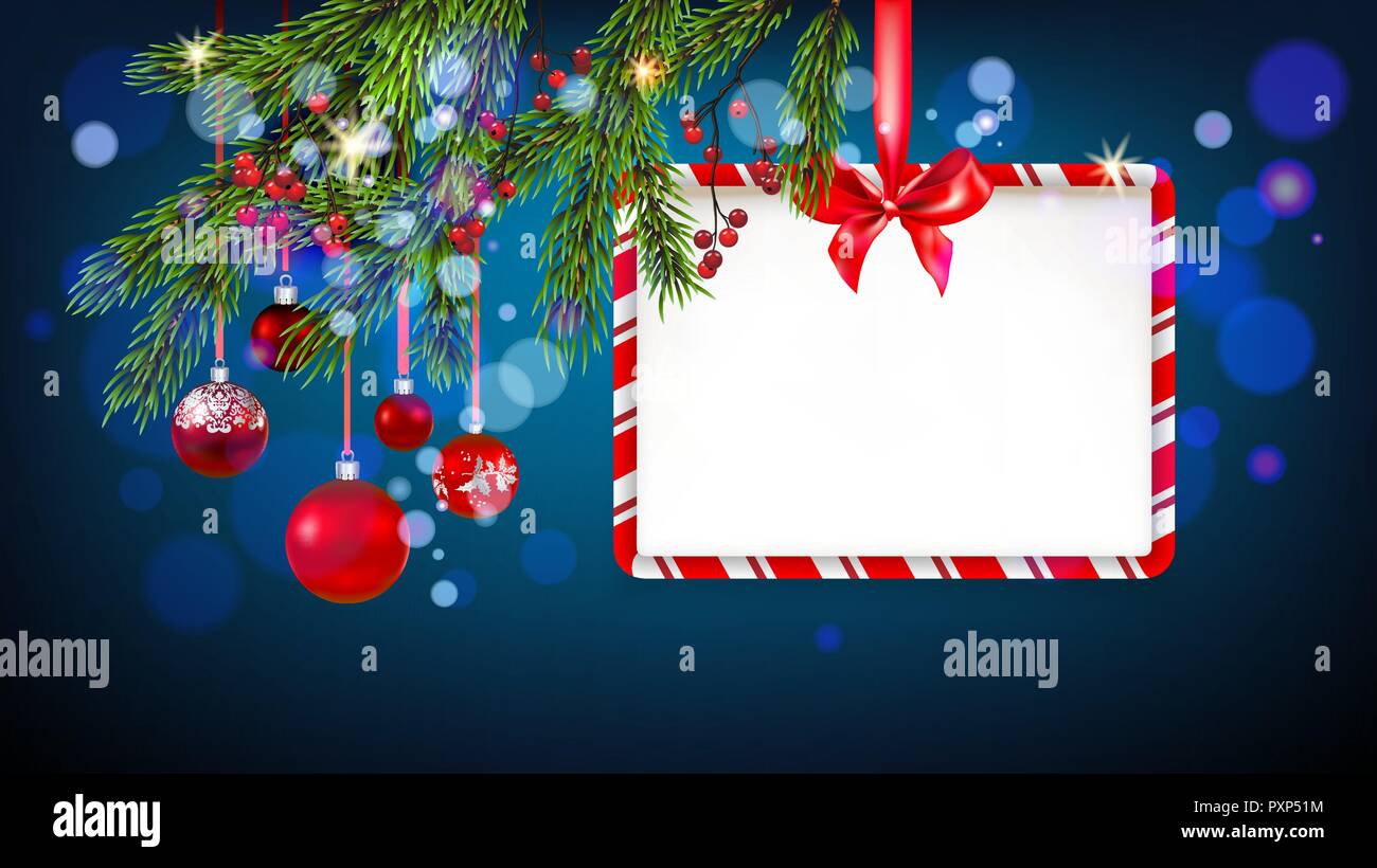 Blue Christmas tree banner Stock Vector Image & Art - Alamy