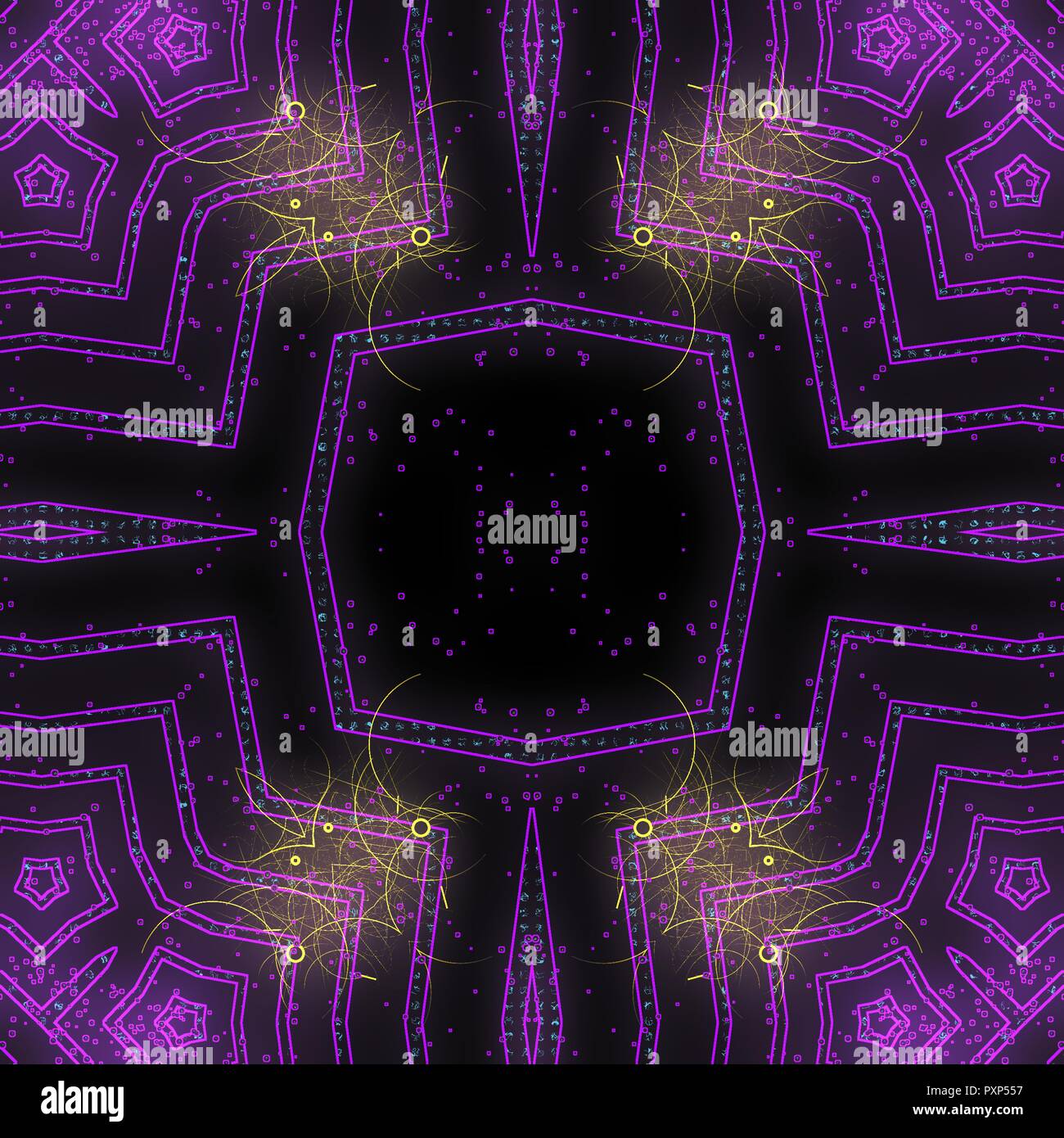 A colorful and vivid image with abstract Sacred Geometry. A psychedelic ...