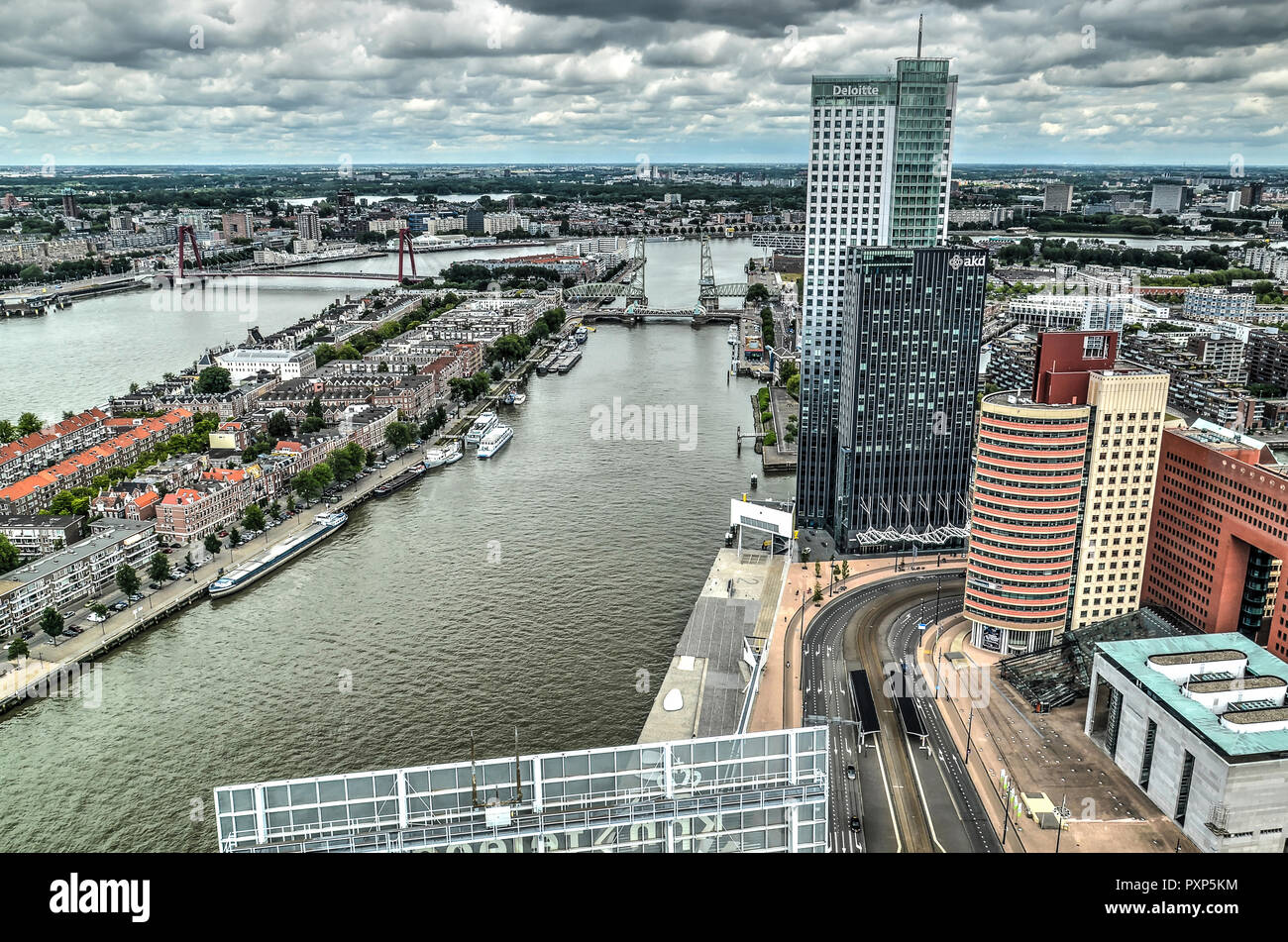 Rotterdam, The Netherlands, June 20, 2015: aerial view of the ...