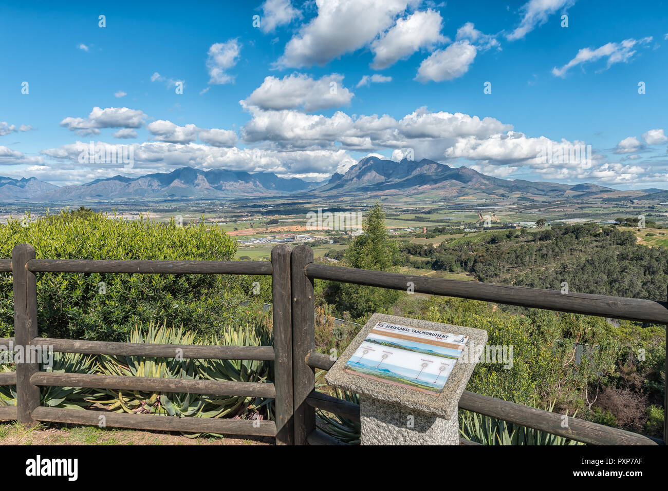 PAARL, SOUTH AFRICA, AUGUST 10, 2018: View from the Afrikaans Language ...
