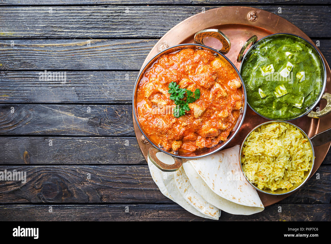 Assorted indian food Stock Photo - Alamy