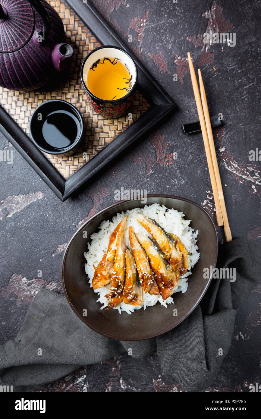 Grilled eel with rice Stock Photo - Alamy