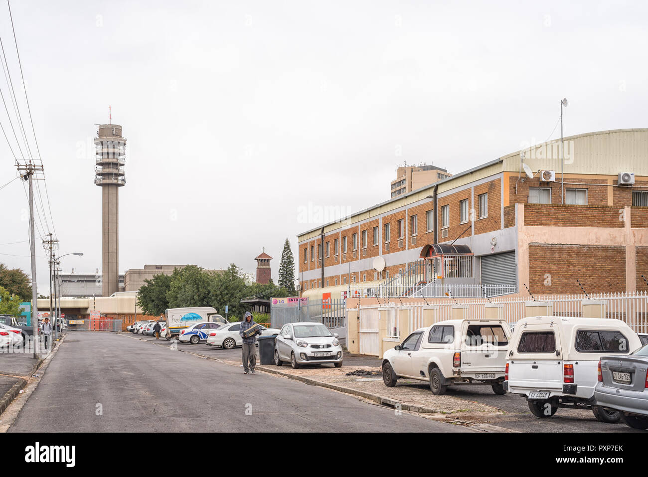 BELLVILLE, SOUTH AFRICA, AUGUST 13, 2018: A street scene, with people ...