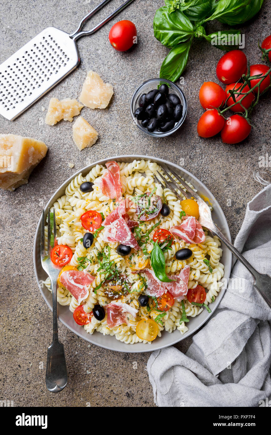 Italian fusilli spiral pasta Stock Photo - Alamy