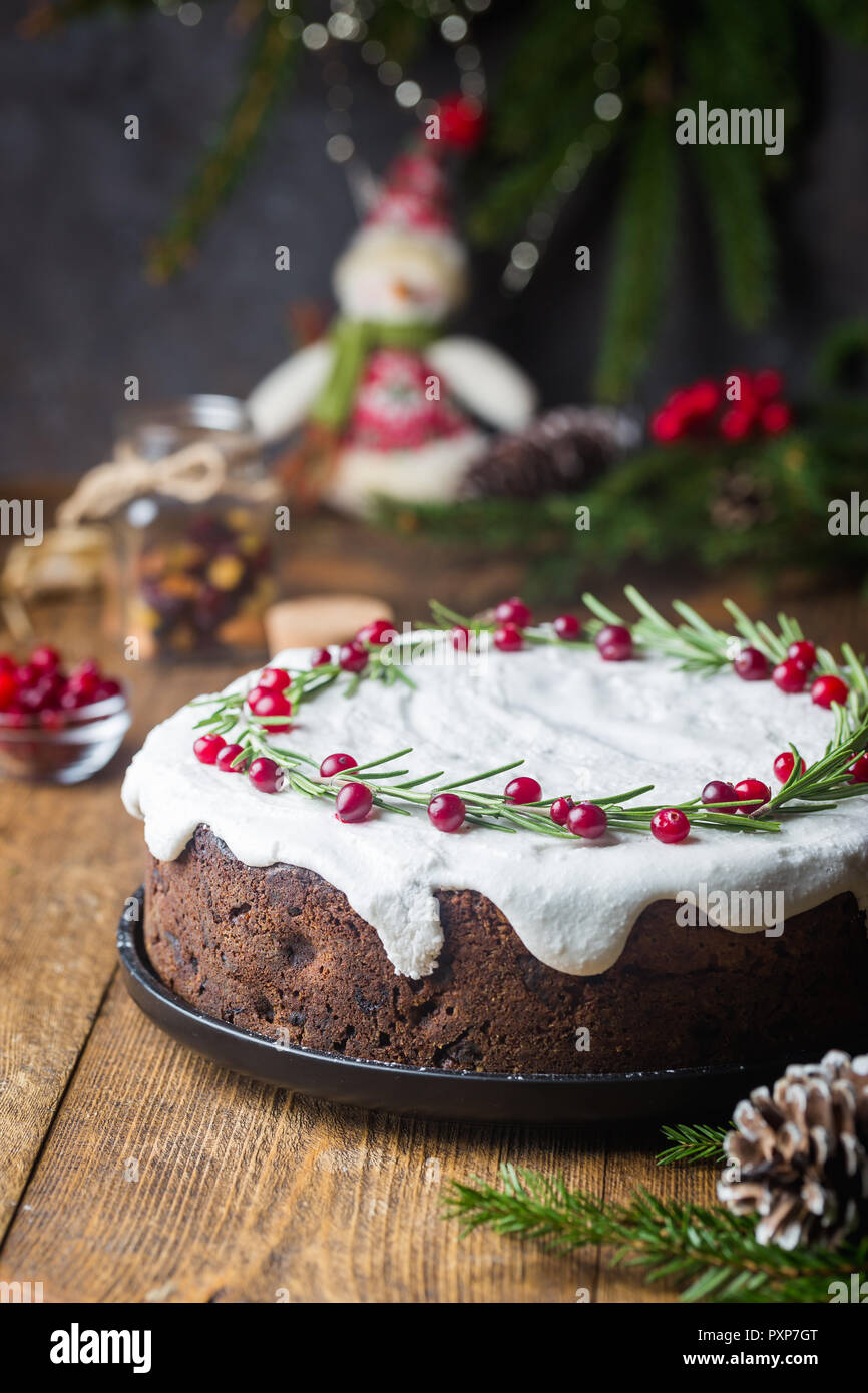 Traditional Christmas cake Stock Photo - Alamy