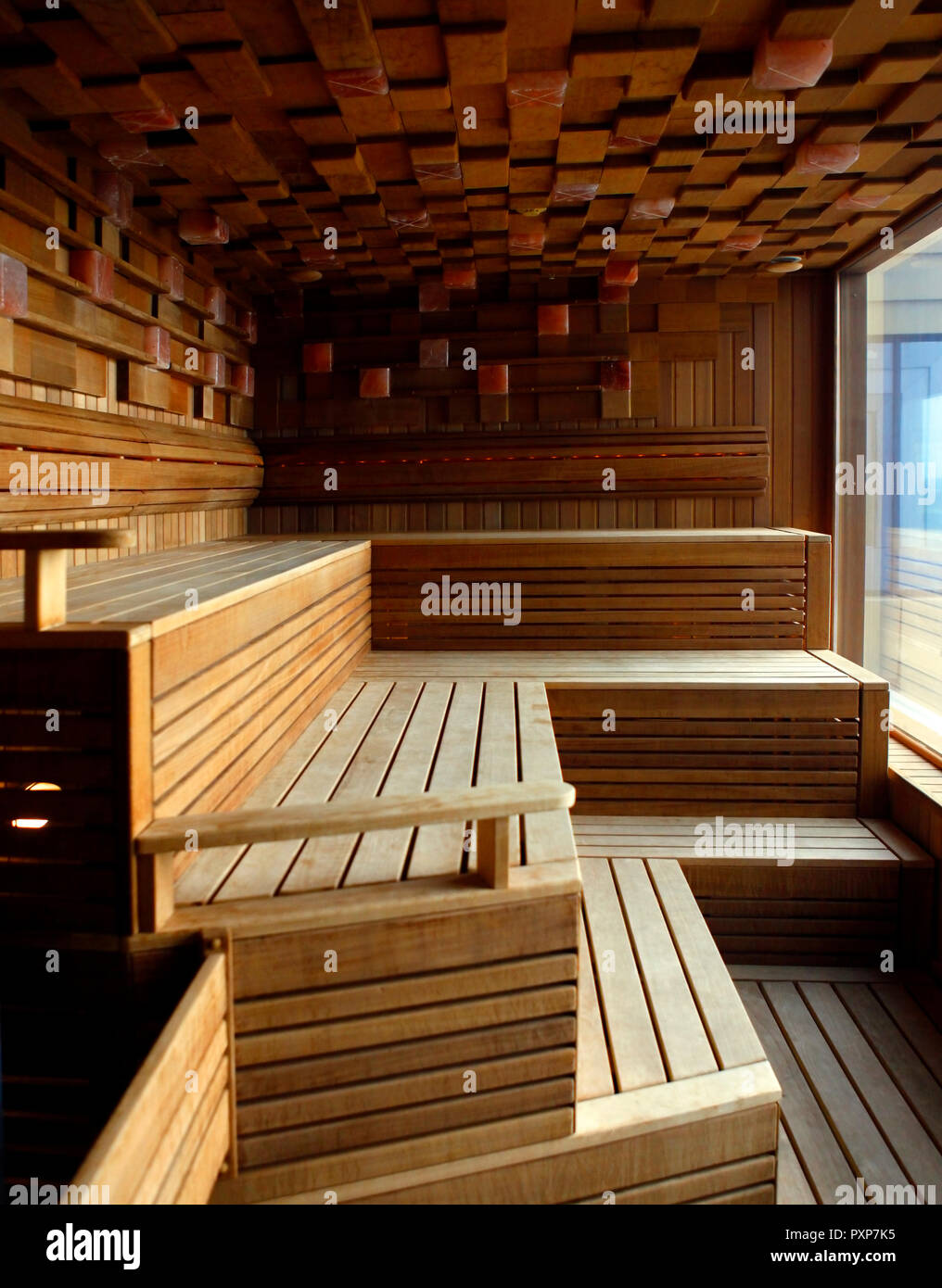 Interior of Finnish sauna Stock Photo - Alamy