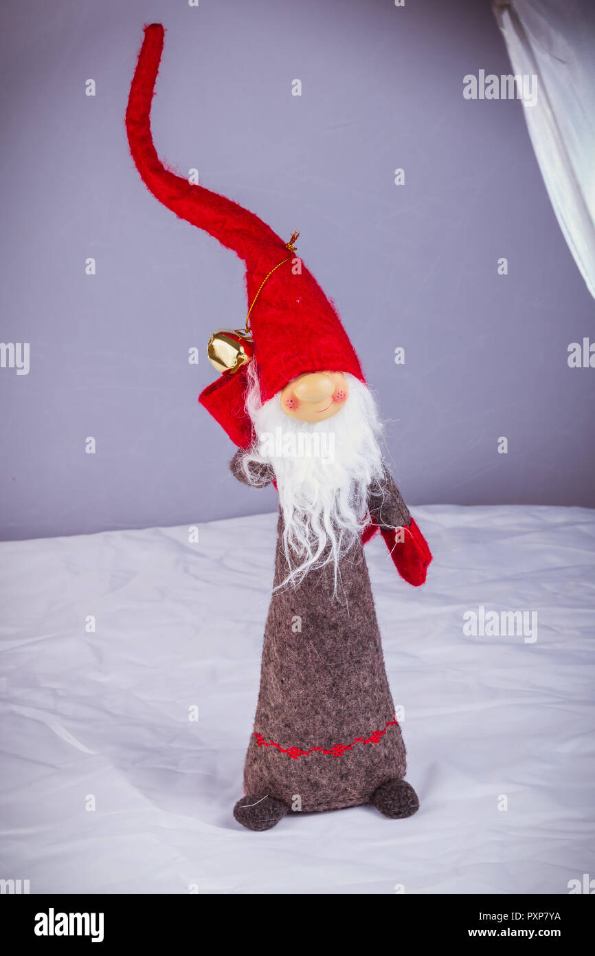 little elf Santa Claus who smiles photographed in studio Stock Photo ...
