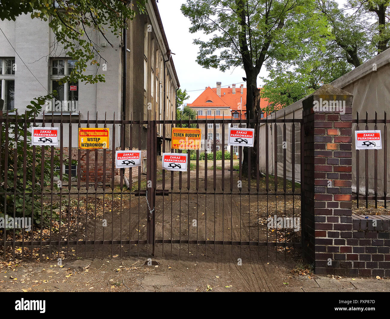 Too many warning signs to miss. Signs are saying: do not park Stock ...