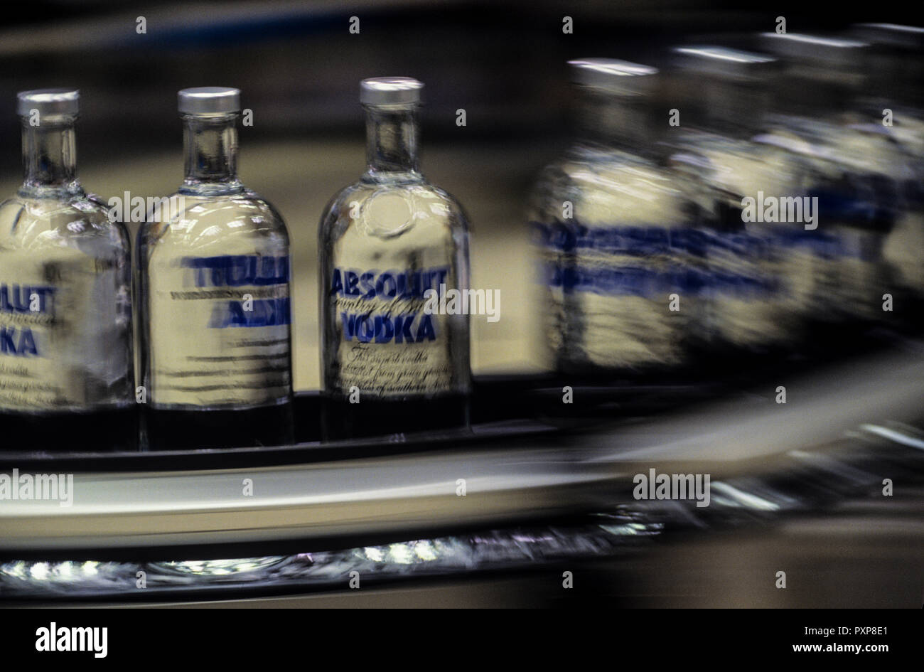 Absolut vodka made in Ahus,Skane region in south Sweden. Picture shows ...