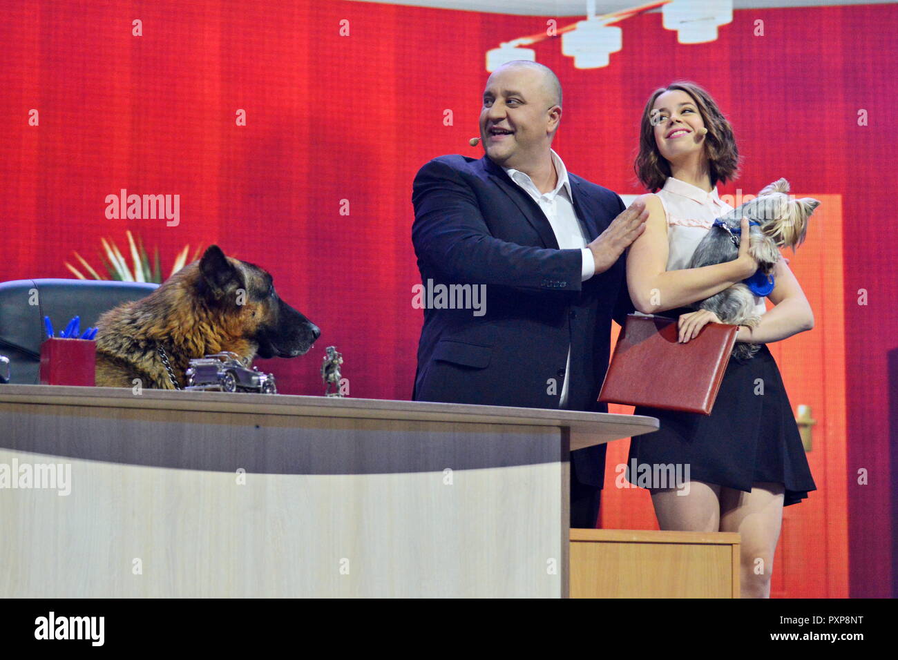 Studio of the "DIZEL Show" during a concert. (Photo by Aleksandr Gusev ...