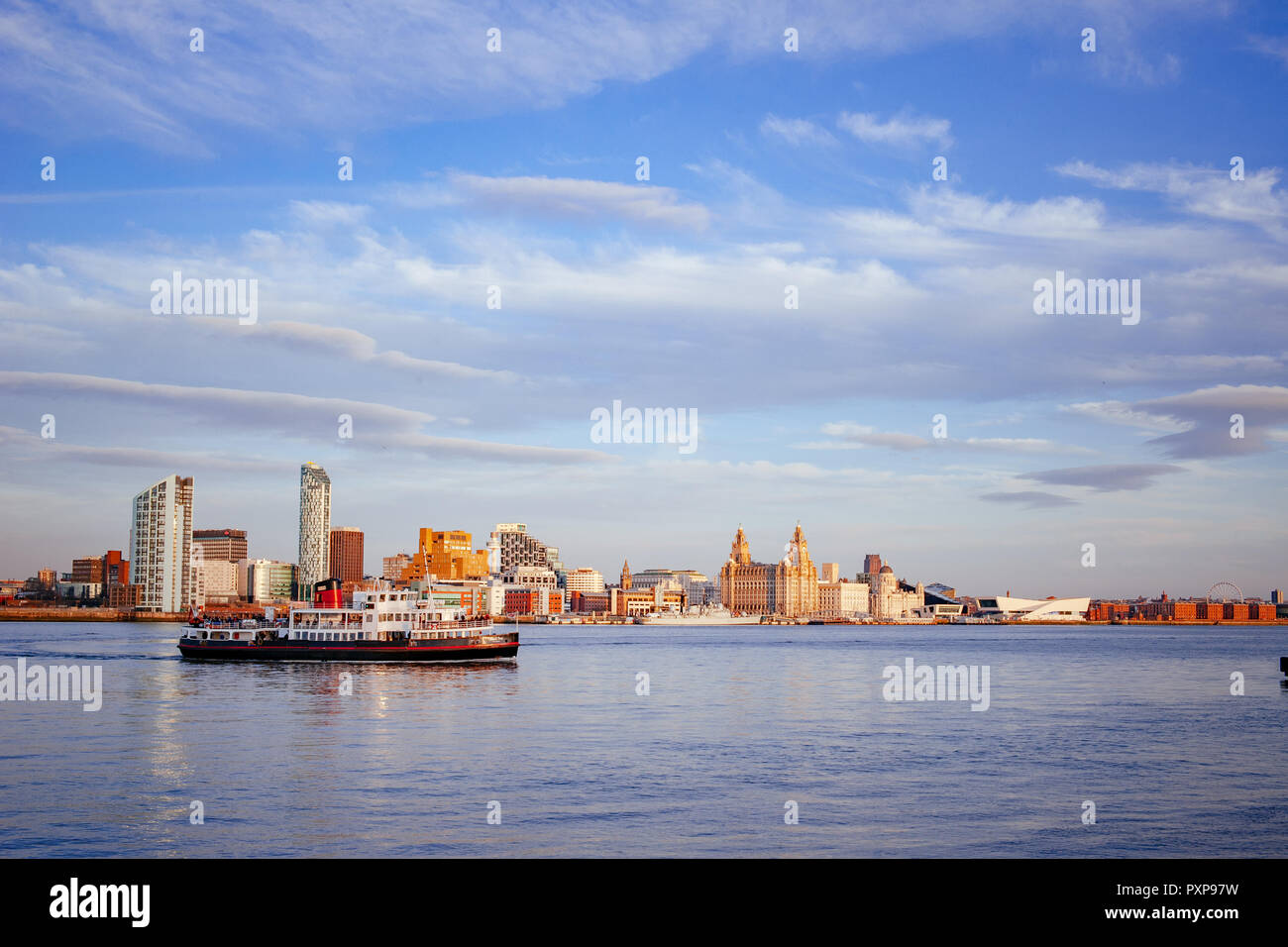 Mersey Ferry crossing the River Mersey Stock Photo - Alamy
